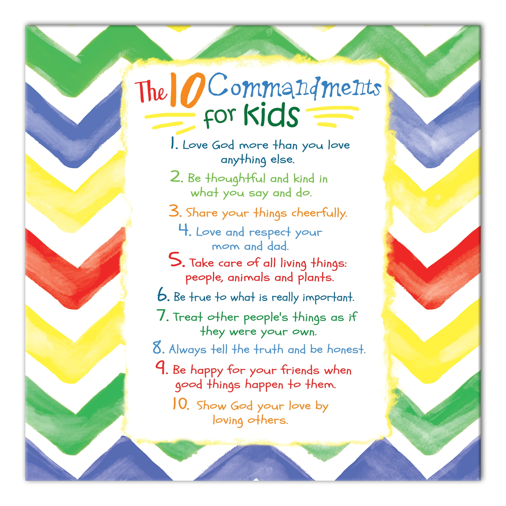 Creative Products Kids Ten Commandments Chevron 20x20 Canvas Wall Art ...