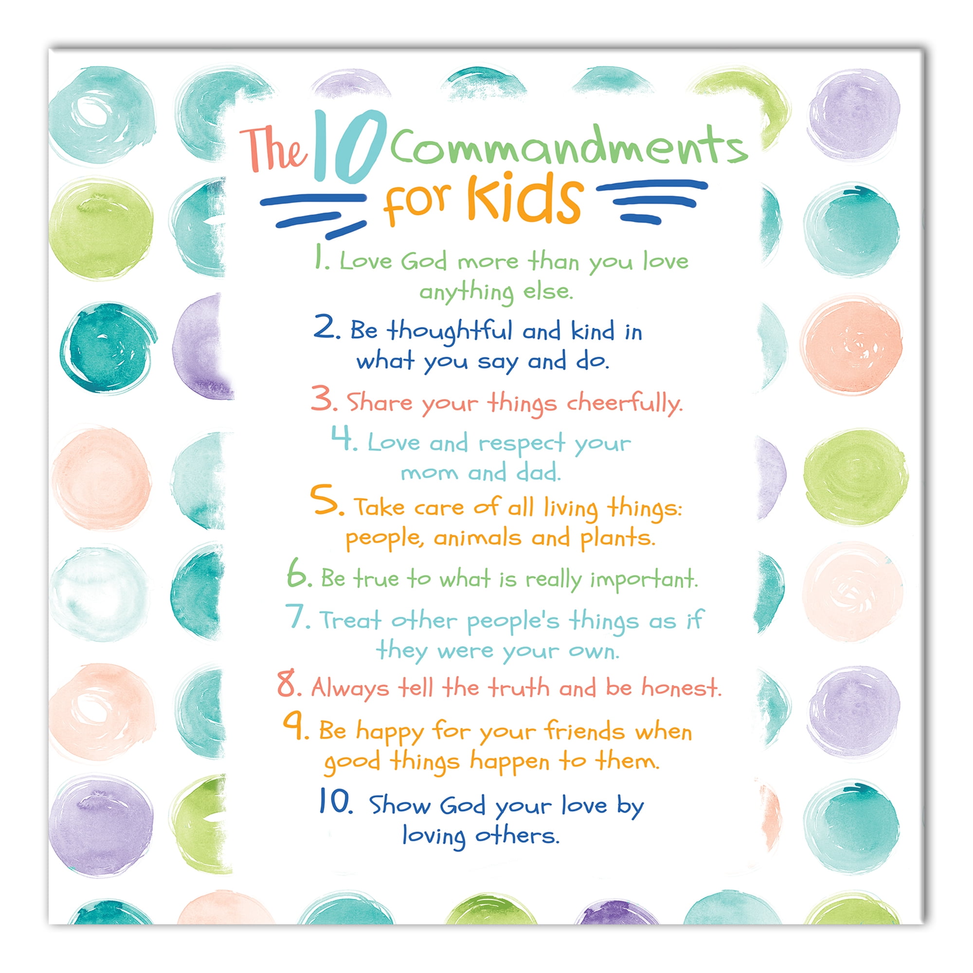 Creative Products Kids Ten Commandments Circles 12x12 Canvas Wall Art ...