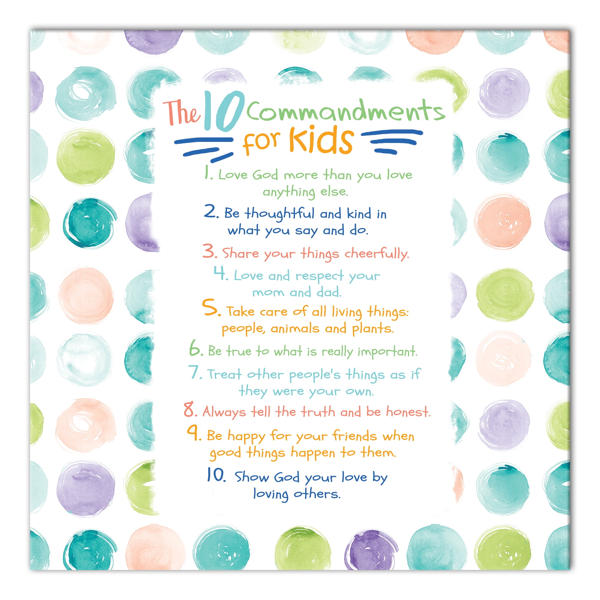 Creative Products Kids Ten Commandments Circles 24x24 Canvas Wall Art ...