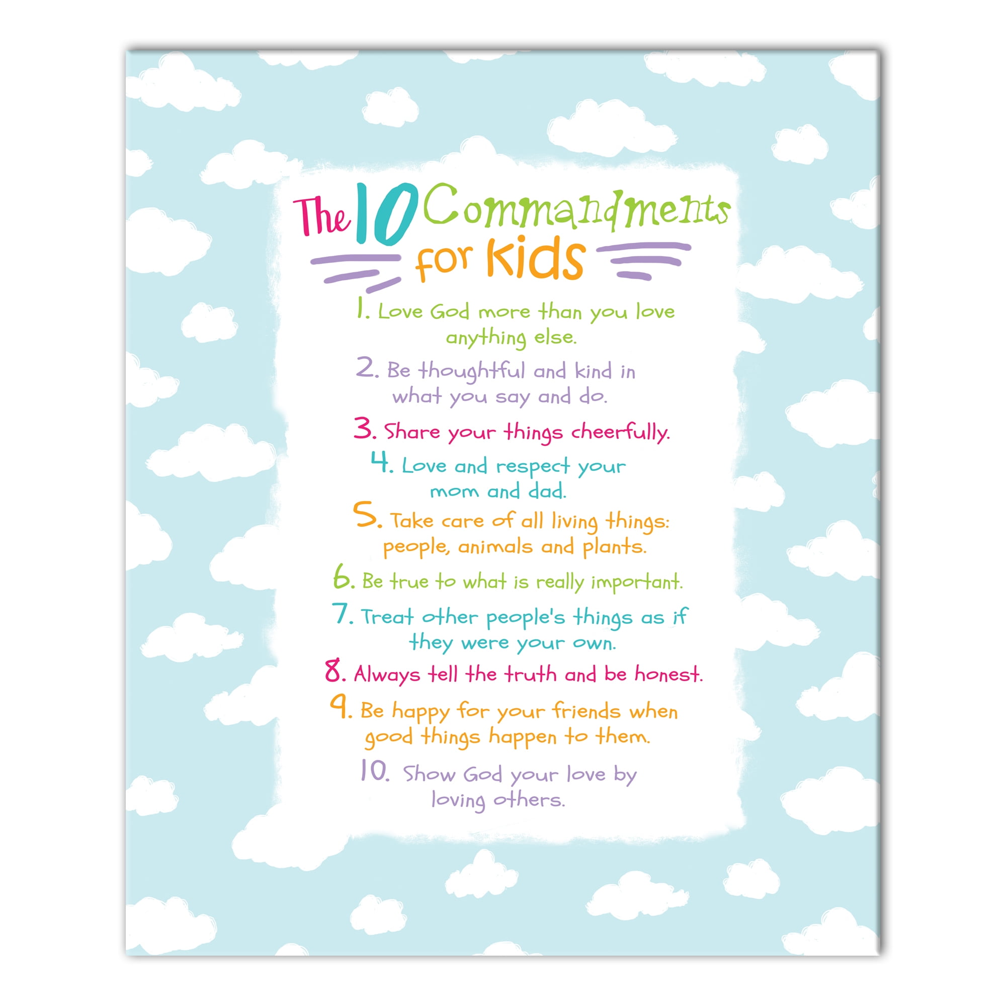 Creative Products Kids Ten Commandments Clouds 20x24 Canvas Wall Art ...