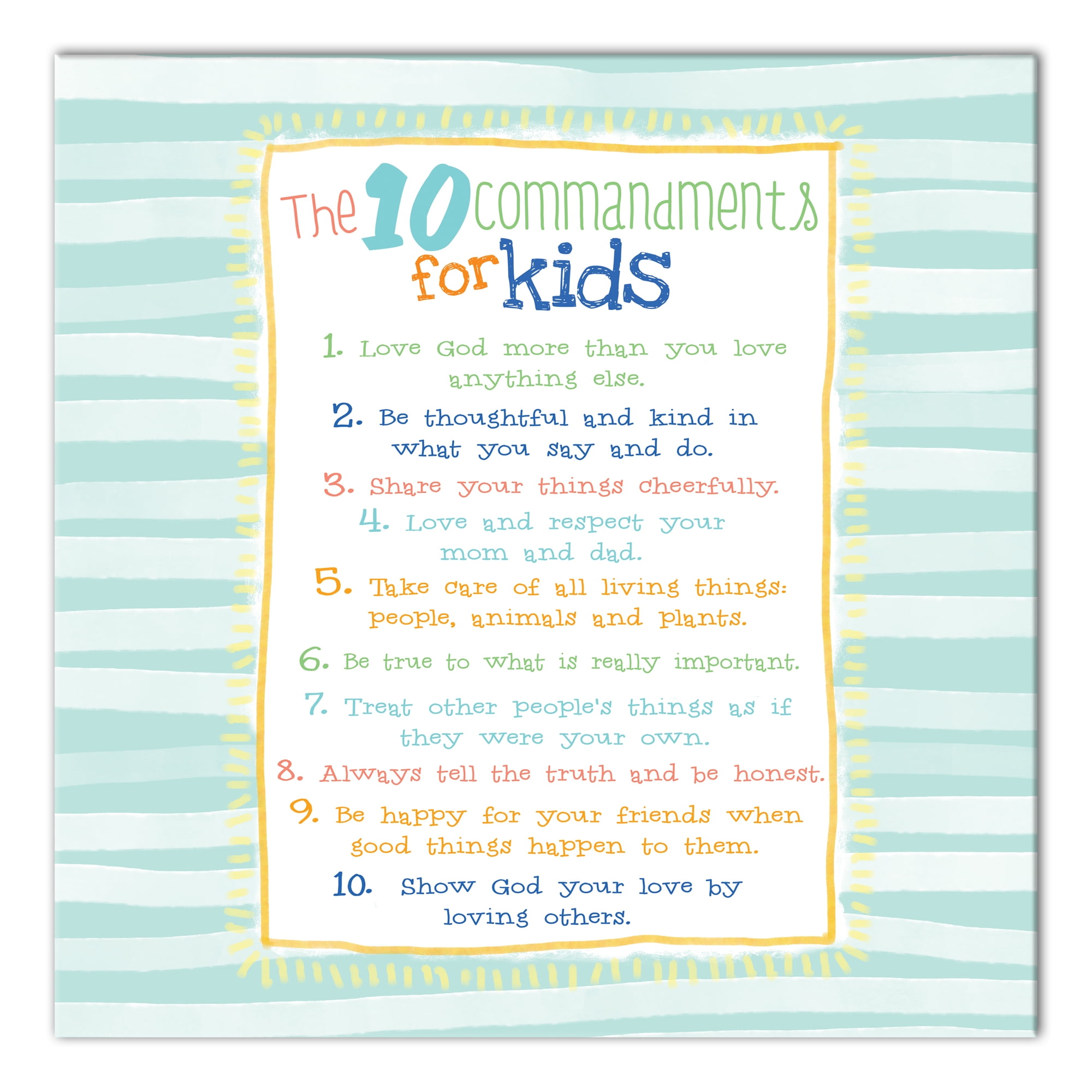 Creative Products Kids Ten Commandments Fun 20x20 Canvas Wall Art ...