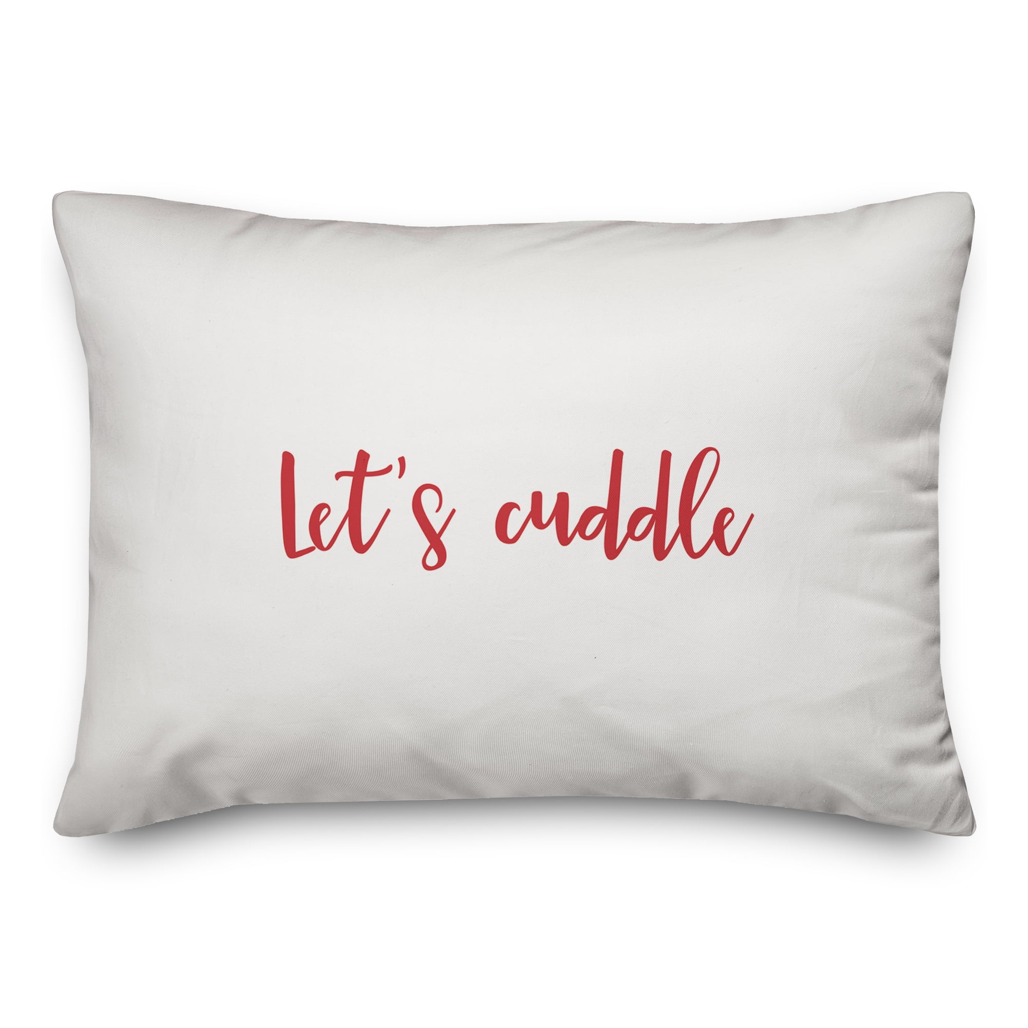 Creative Products Let's Cuddle in Red on White 14x20 Spun Poly Pillow ...