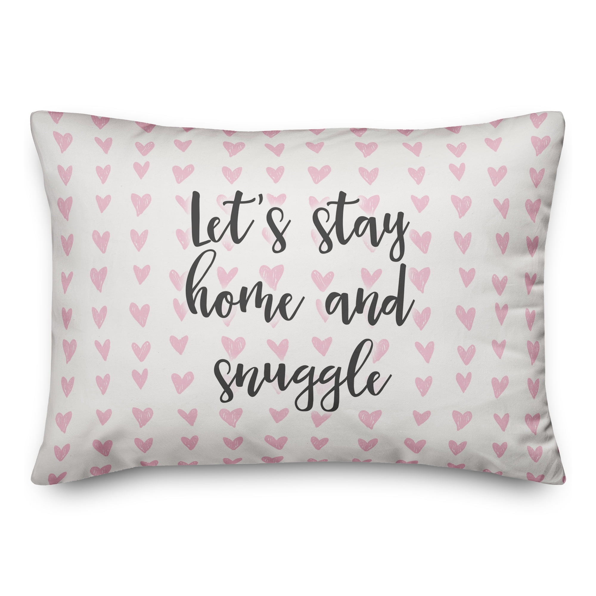 Creative Products Let's Stay Home And Snuggle in Pink Hearts Pattern ...