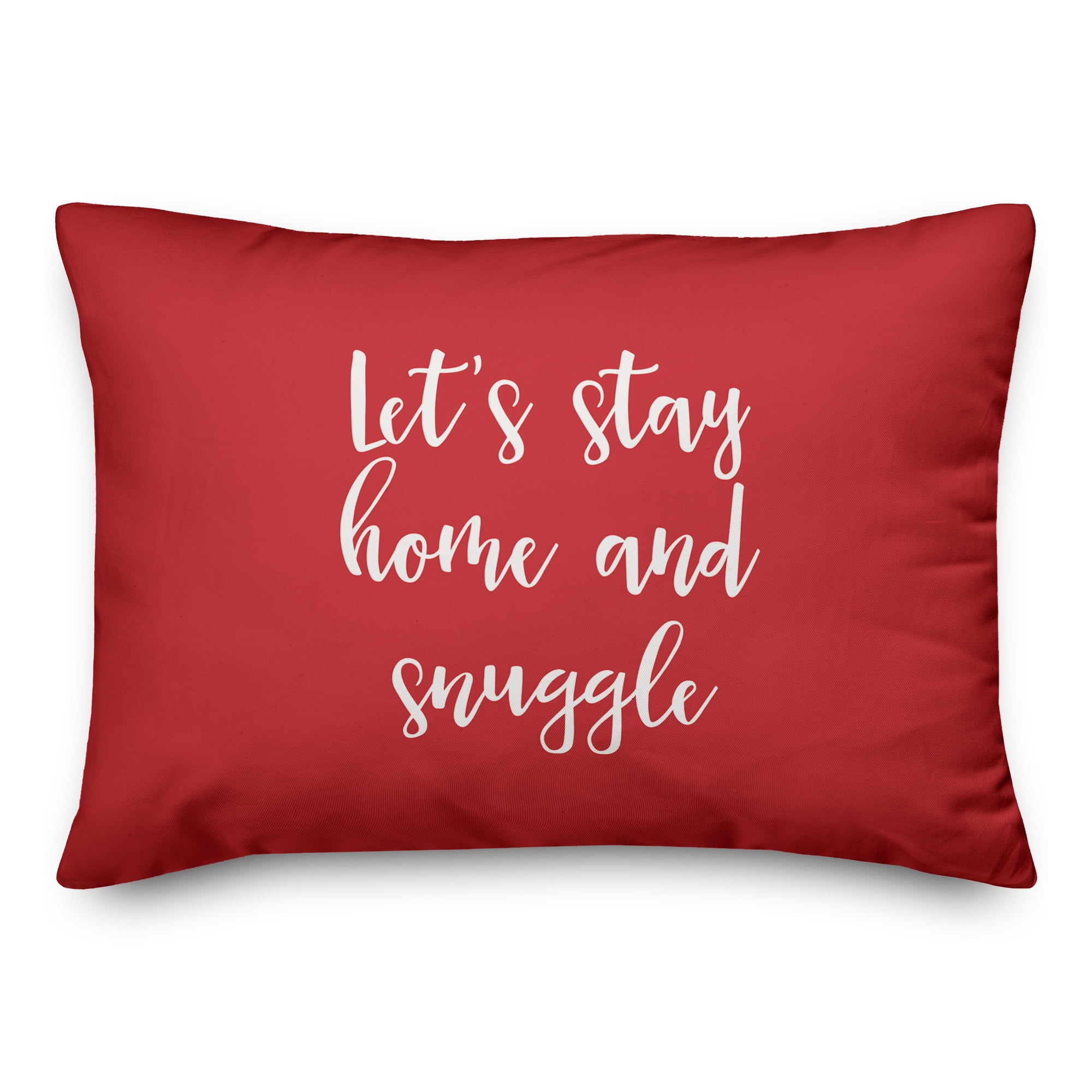 Creative Products Let's Stay Home And Snuggle in White on Red 14x20 ...