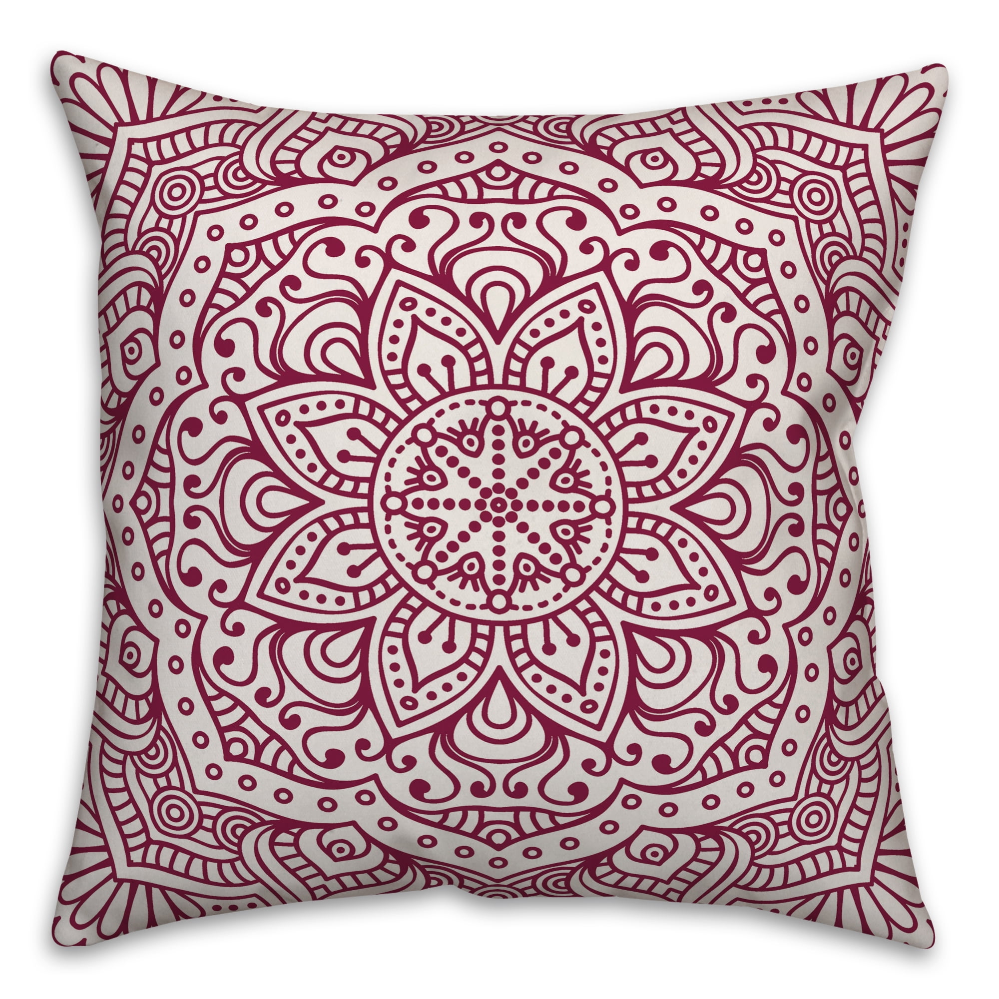 Creative Products Maroon Boho Medallion 16x16 Spun Poly Pillow ...
