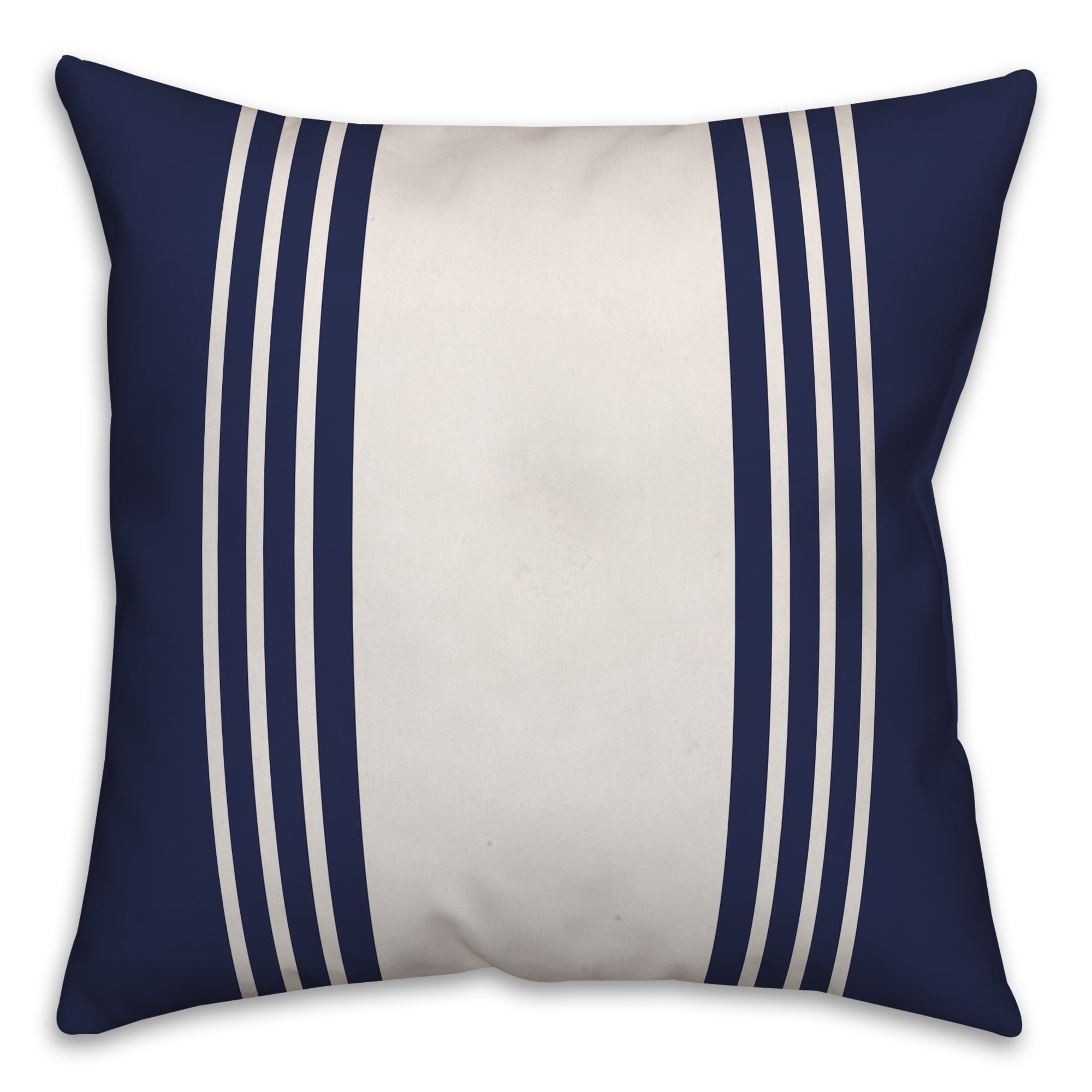 Creative Products Navy and White Farmhouse Stripe 20x20 Spun Poly ...
