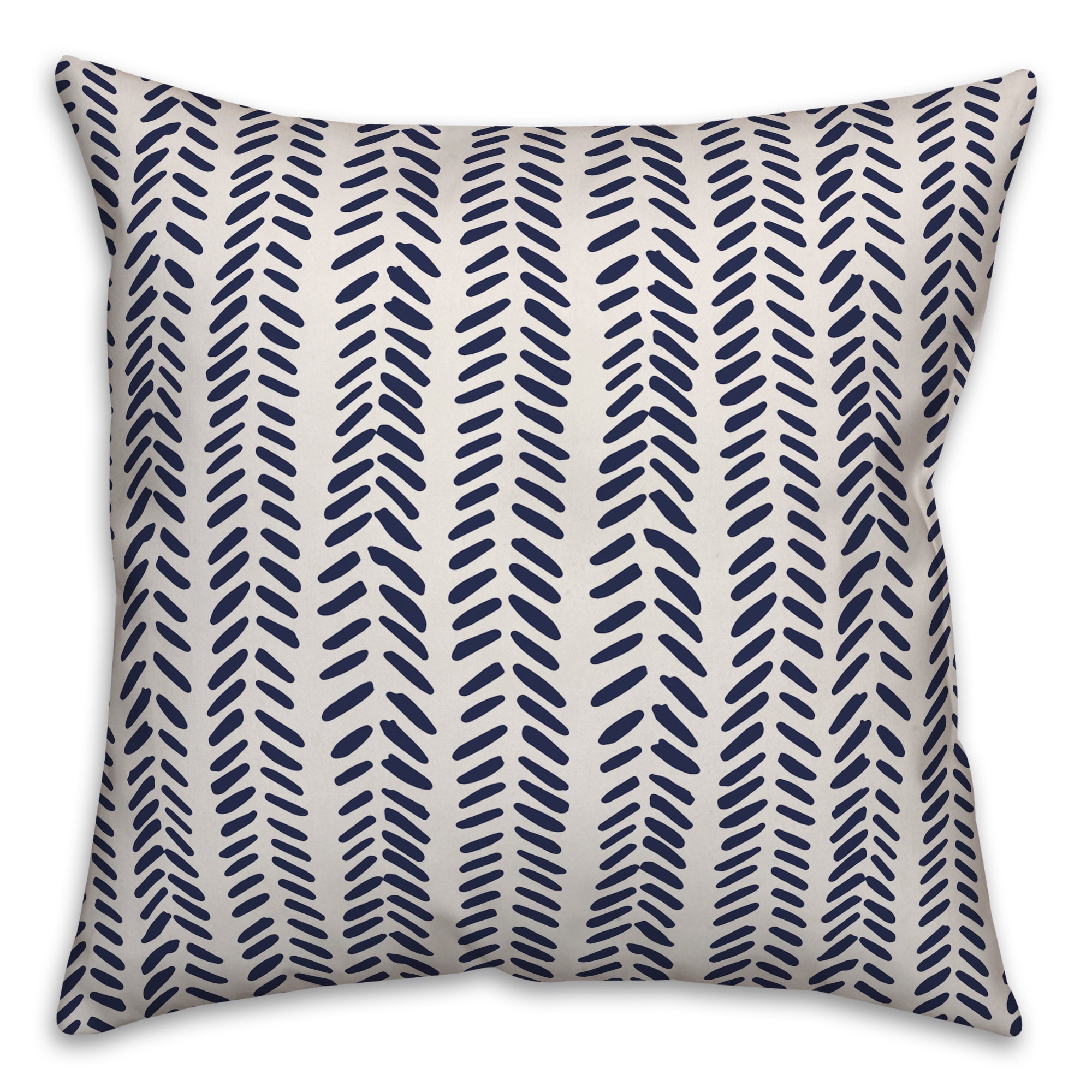 Creative Products Navy and White Modern Herringbone 20x20 Spun Poly ...