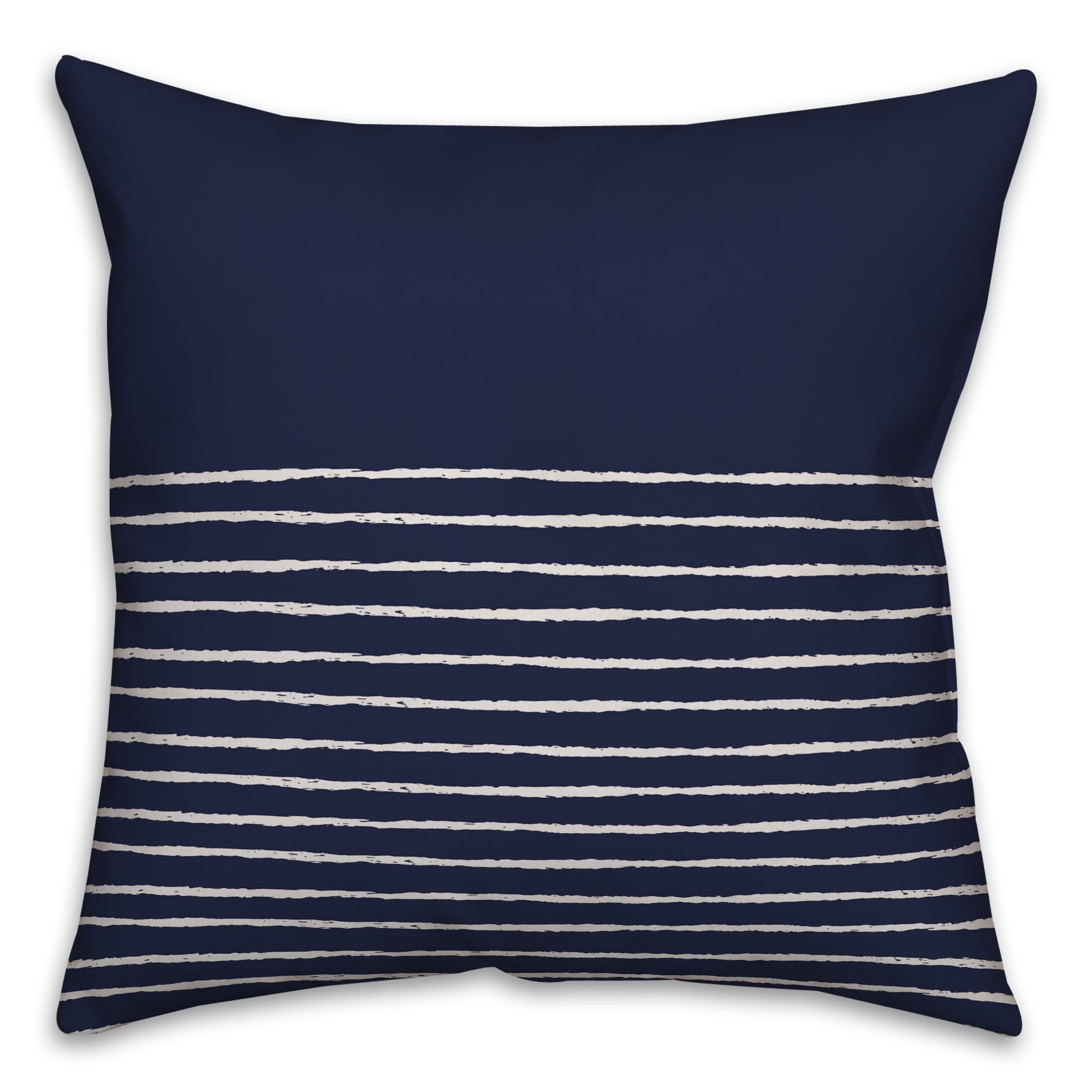 Creative Products Navy and White Sketch Stripes 20x20 Spun Poly Pillow ...