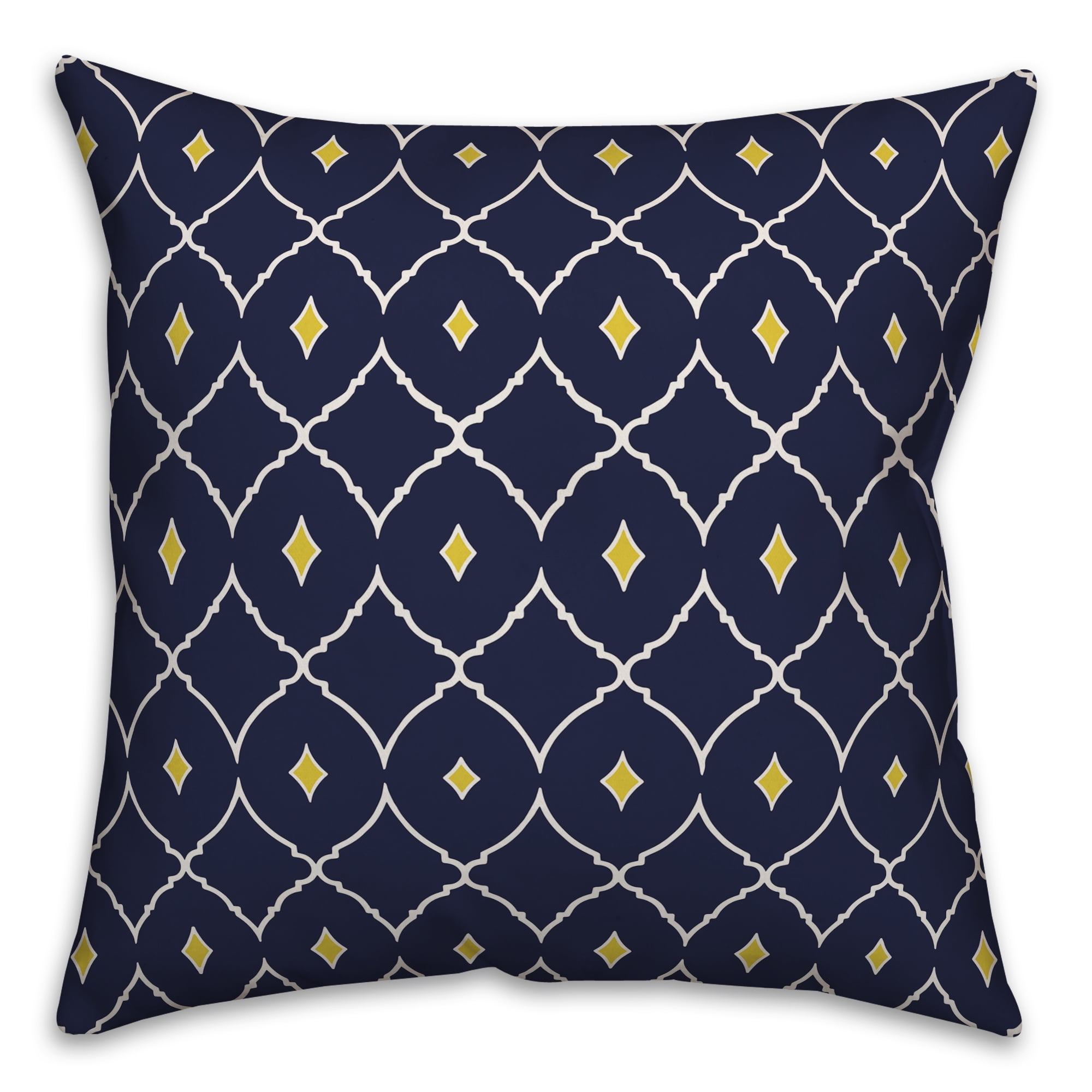 Creative Products Navy and Yellow Diamond 20x20 Spun Poly Pillow ...