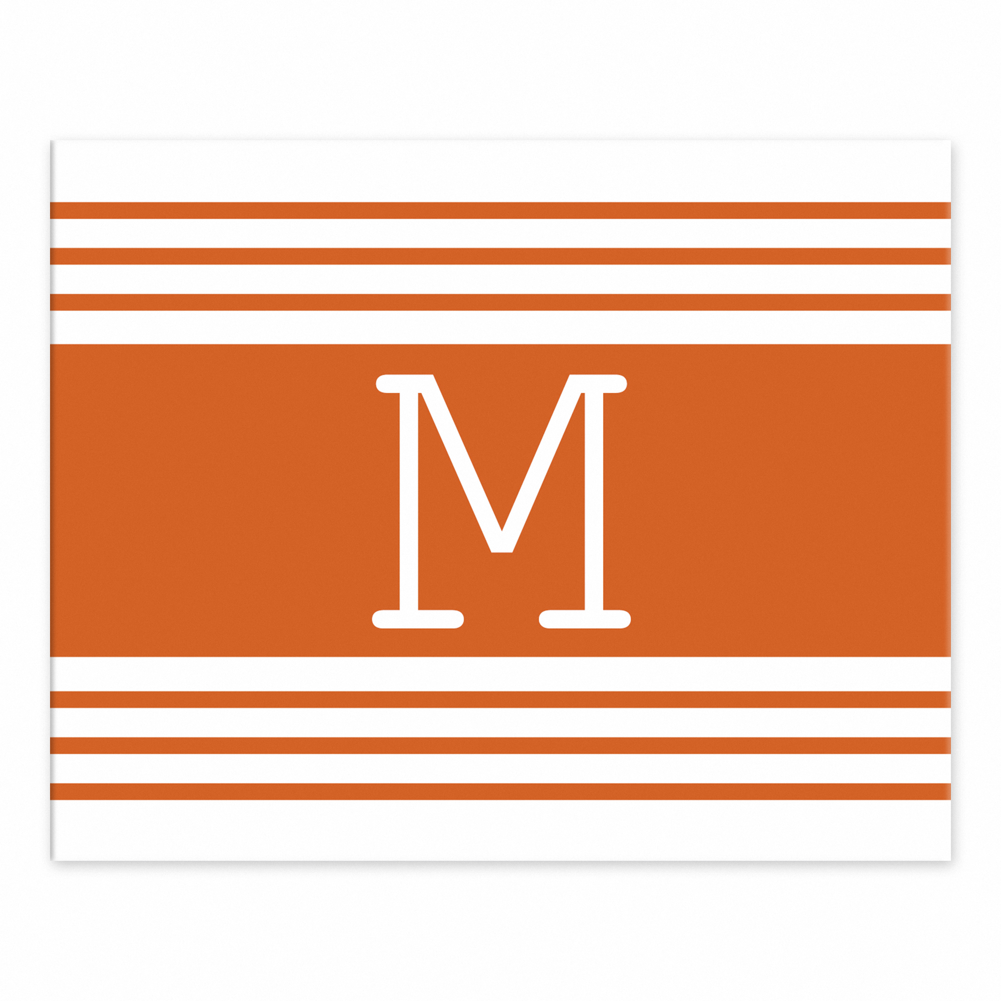 Creative Products Orange Farmhouse Stripes Monogram 8x10 Tabletop ...