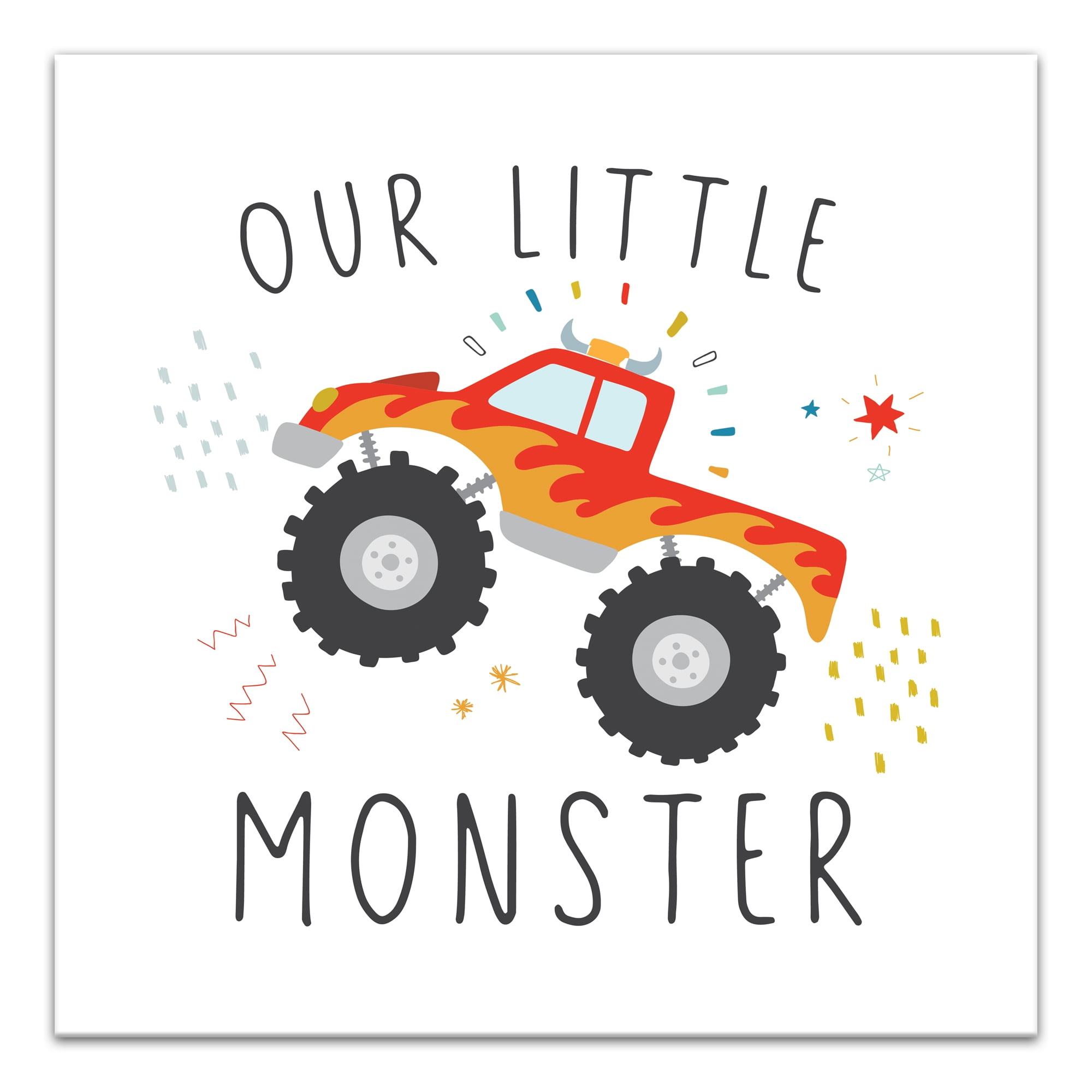 Creative Products Our Little Monster Truck 24x24 Canvas Wall Art ...