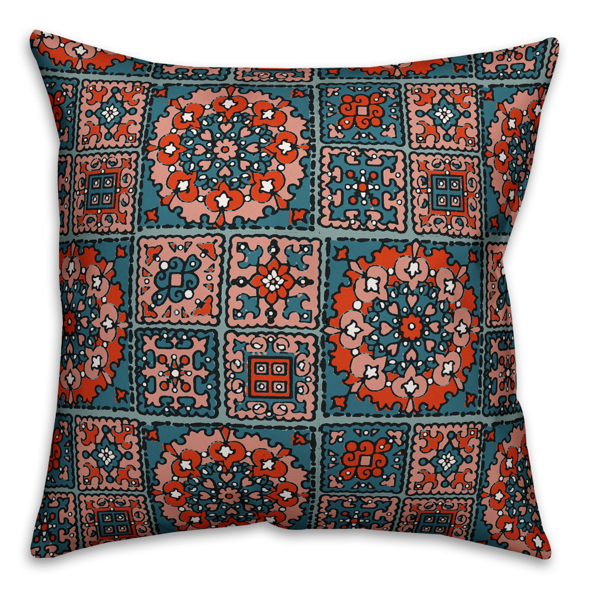 Creative Products Patchwork Mandala in Blue and Red 20x20 Spun Poly ...