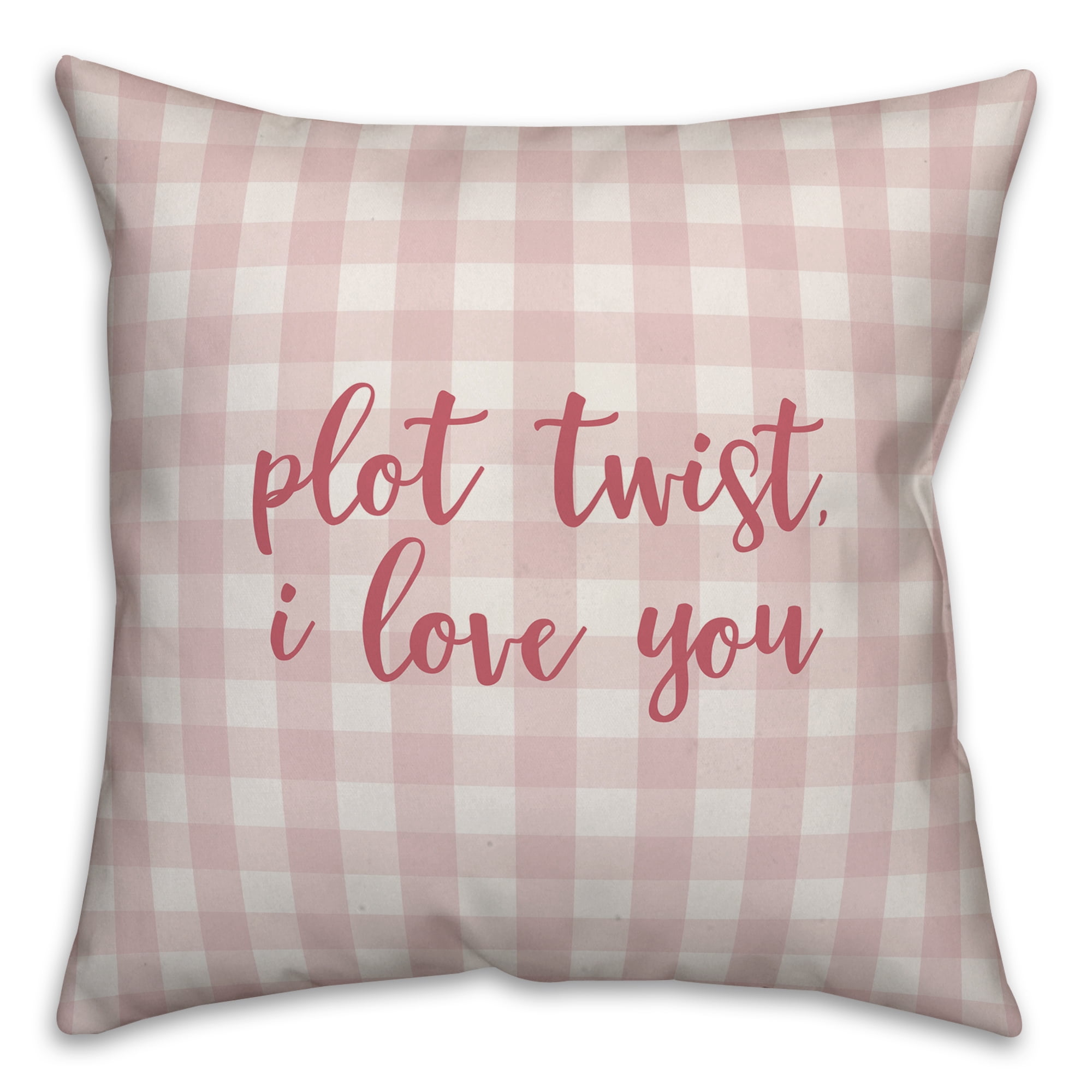 Creative Products Plot Twist I Love You in Pink Text on Pink Plaid ...