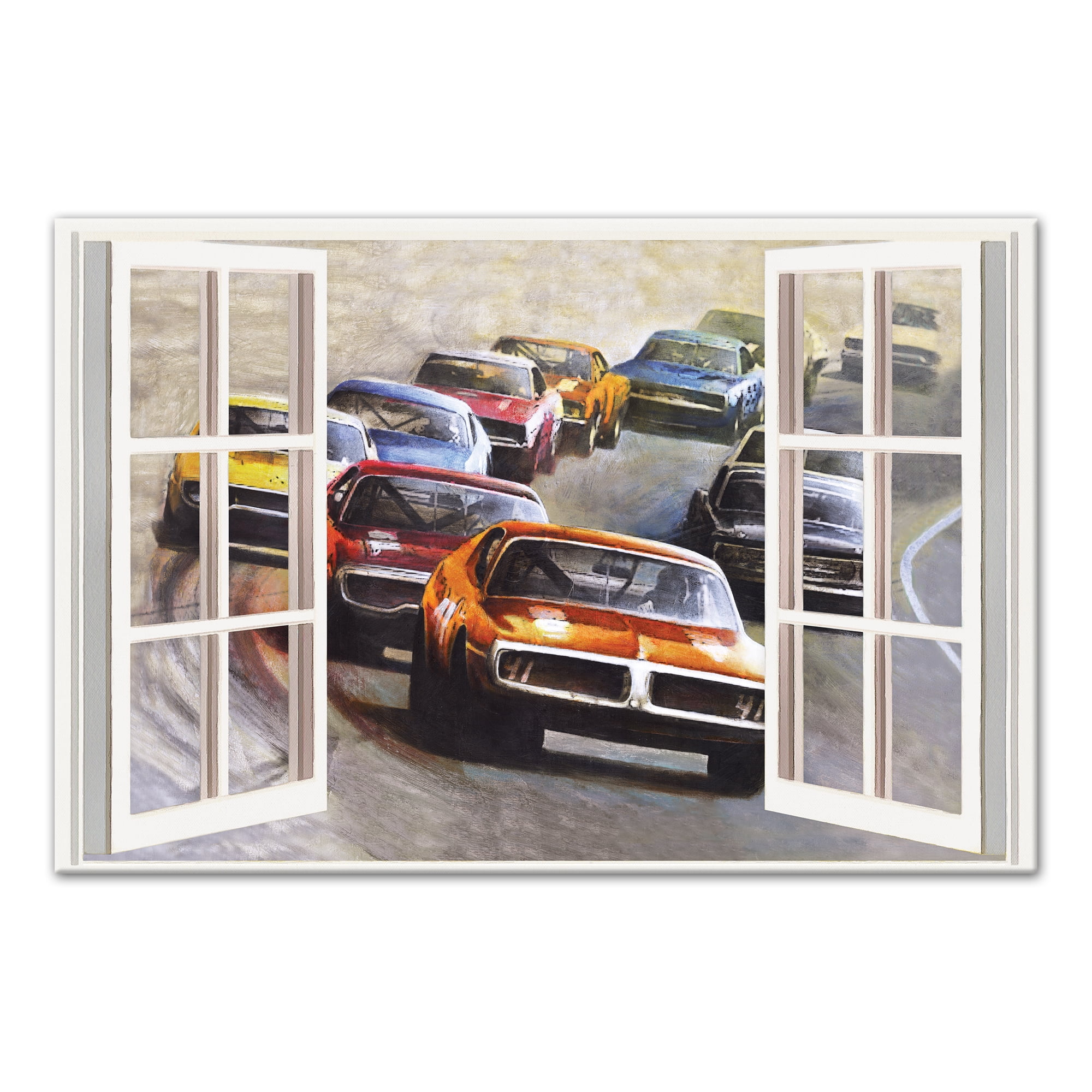 Creative Products Race Car Window 24x36 Canvas Wall Art - Walmart.com