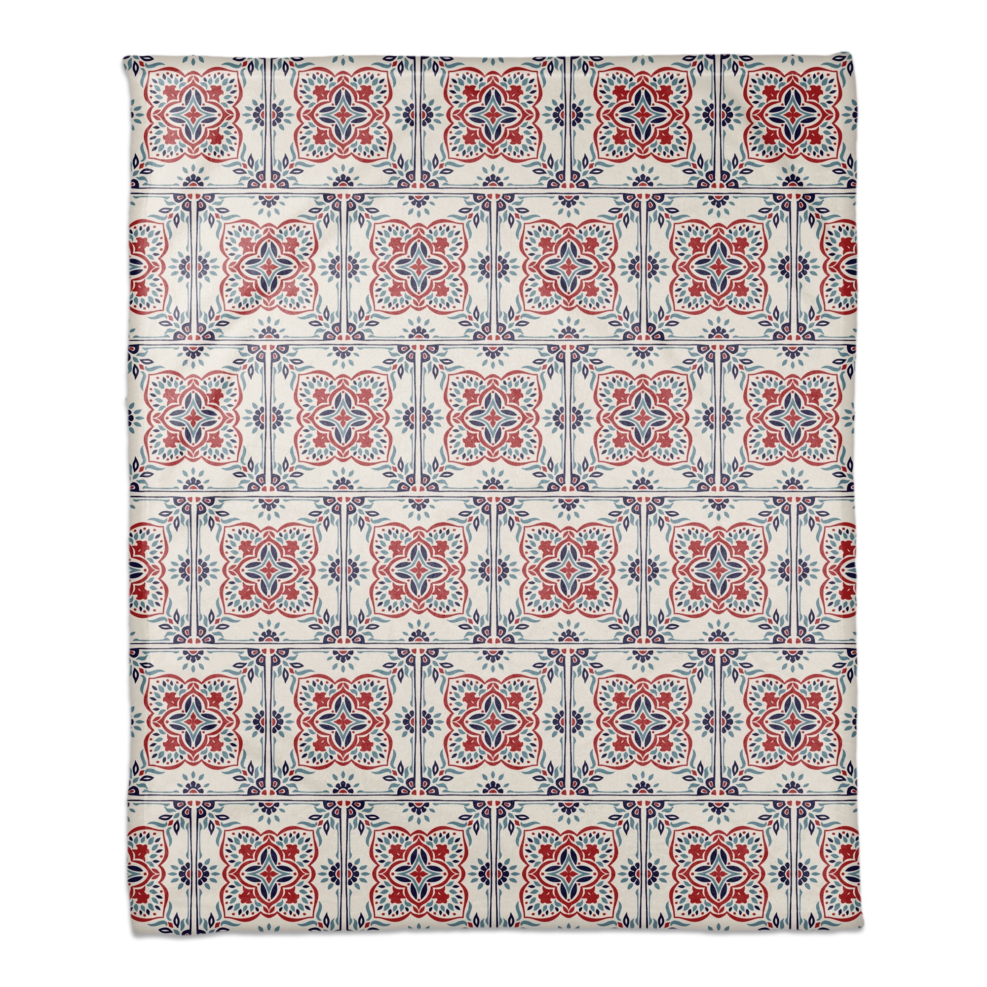 Creative Products Red White and Blue Medallion Pattern 50 x 60 Coral ...