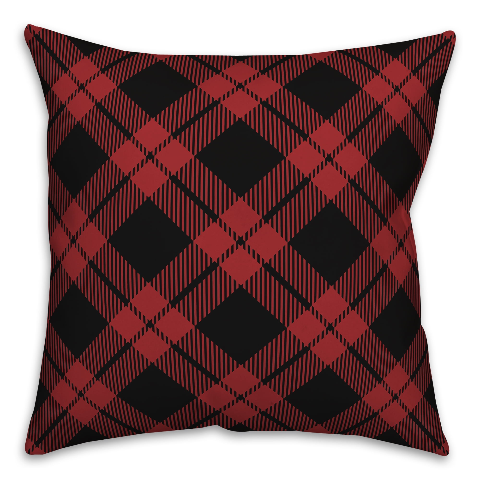 Creative Products Red and Black Plaid 16x16 Spun Poly Pillow - Walmart.com