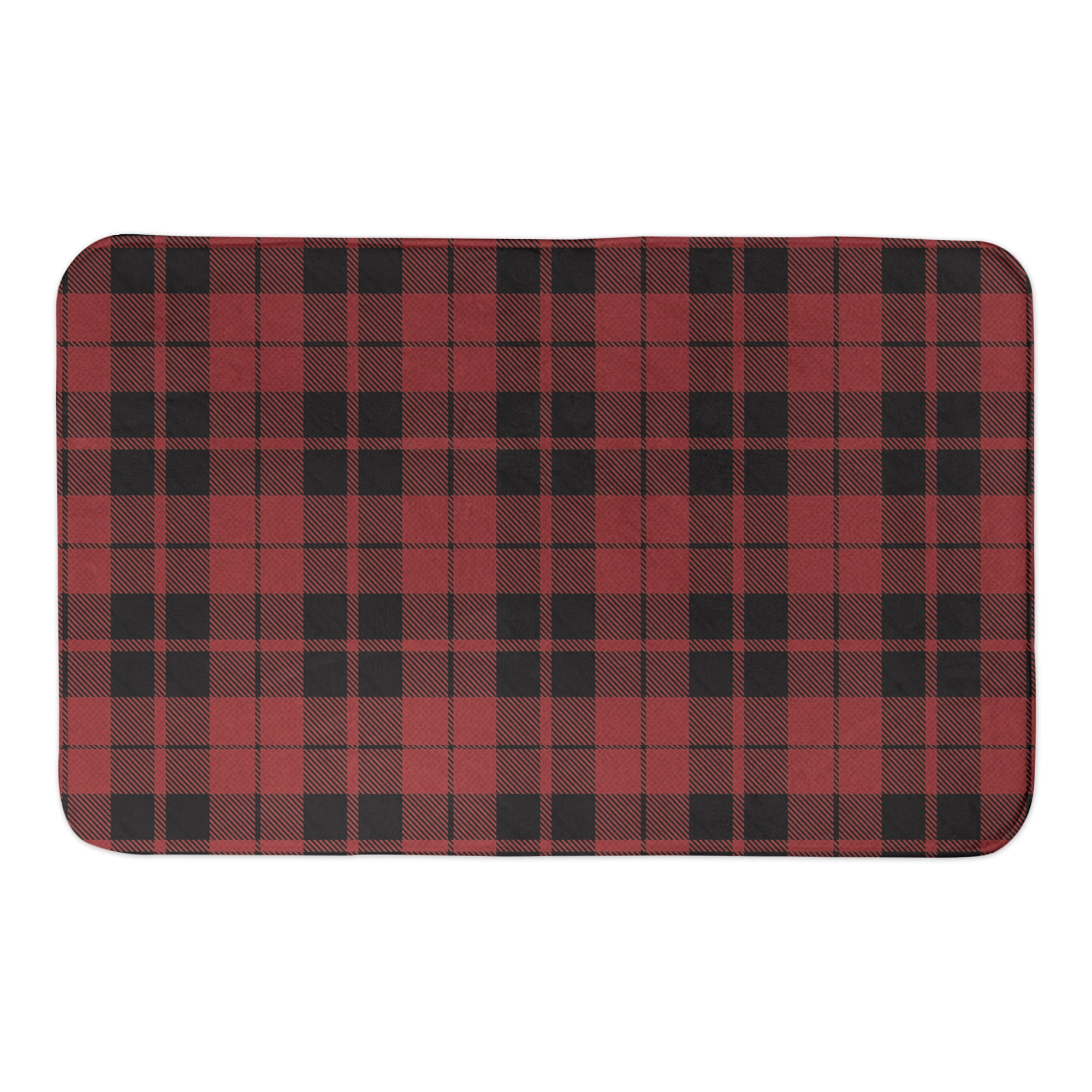 Creative Products Red and Black Plaid 34x21 Bath Mat - Walmart.com