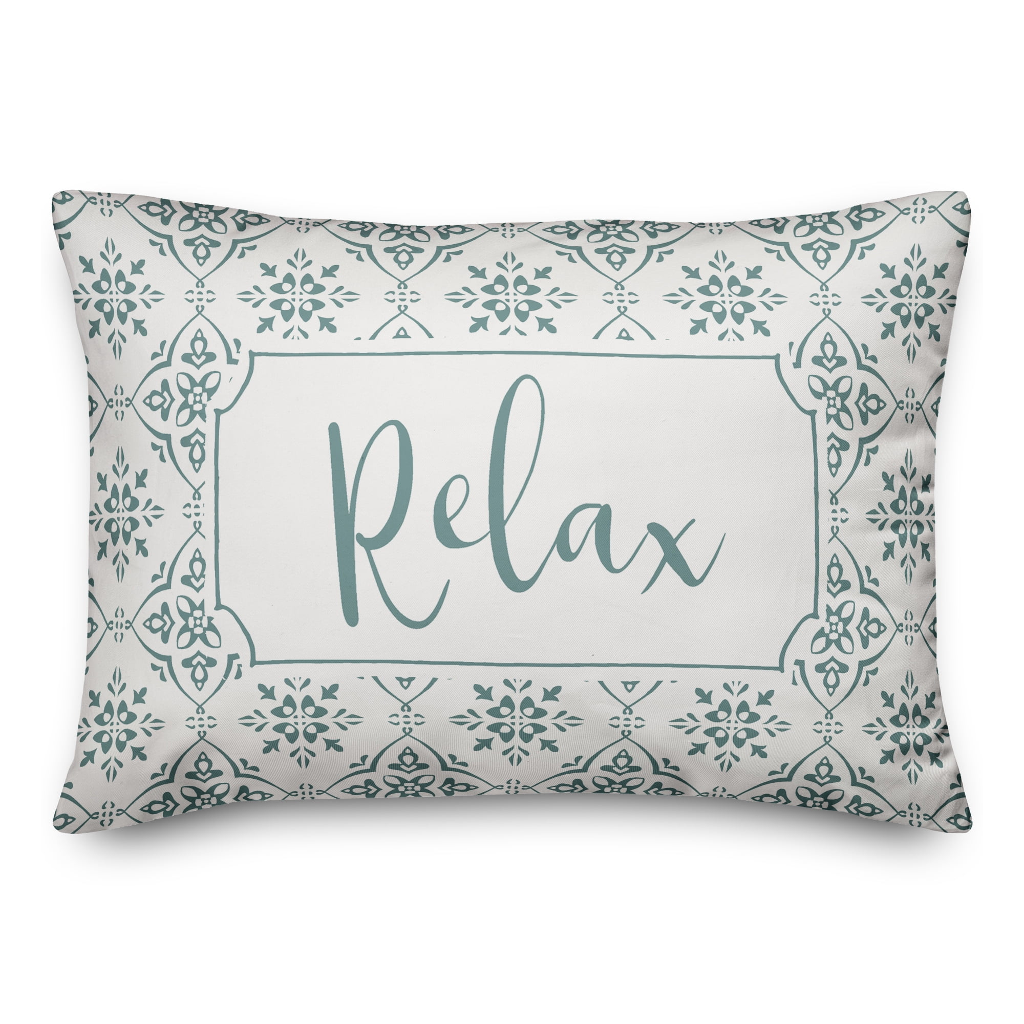 Creative Products Relax Teal and White Medallion Tile Pattern 14x20 ...