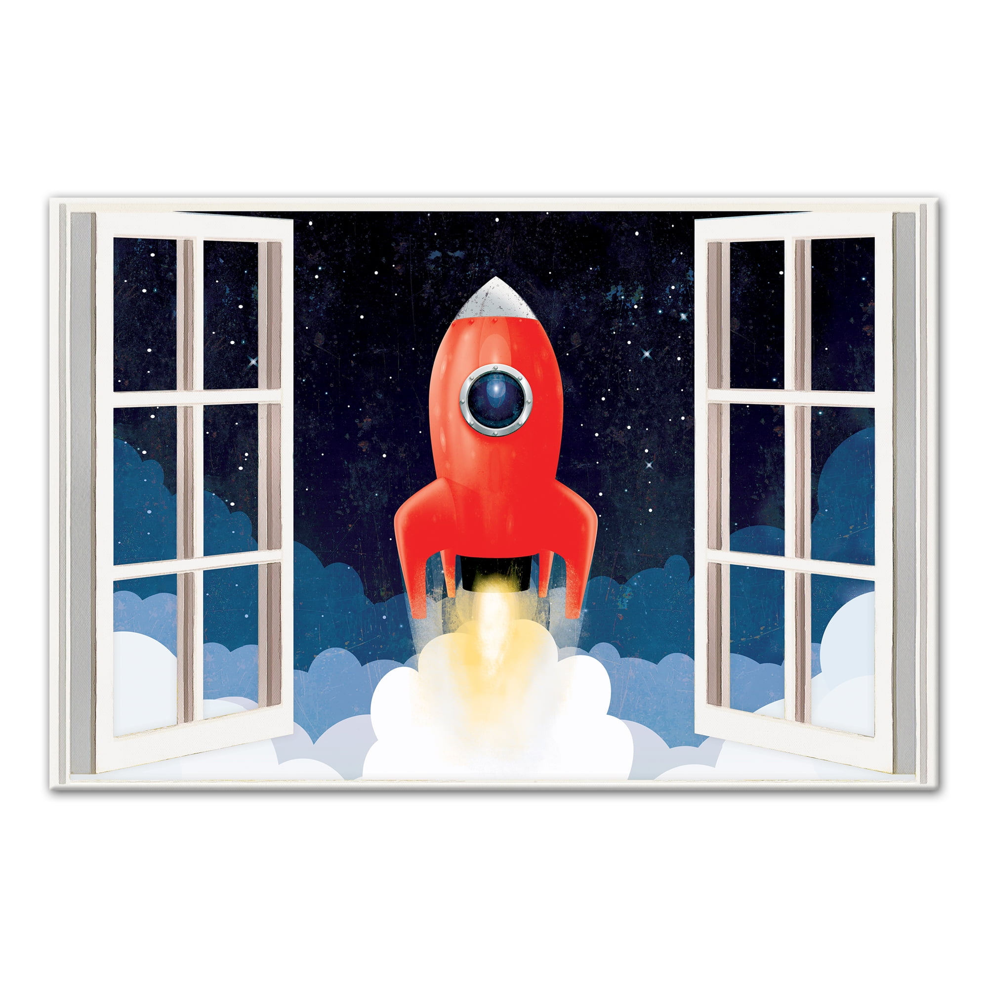 Creative Products Rocket Ship Window 16x24 Canvas Wall Art - Walmart.com