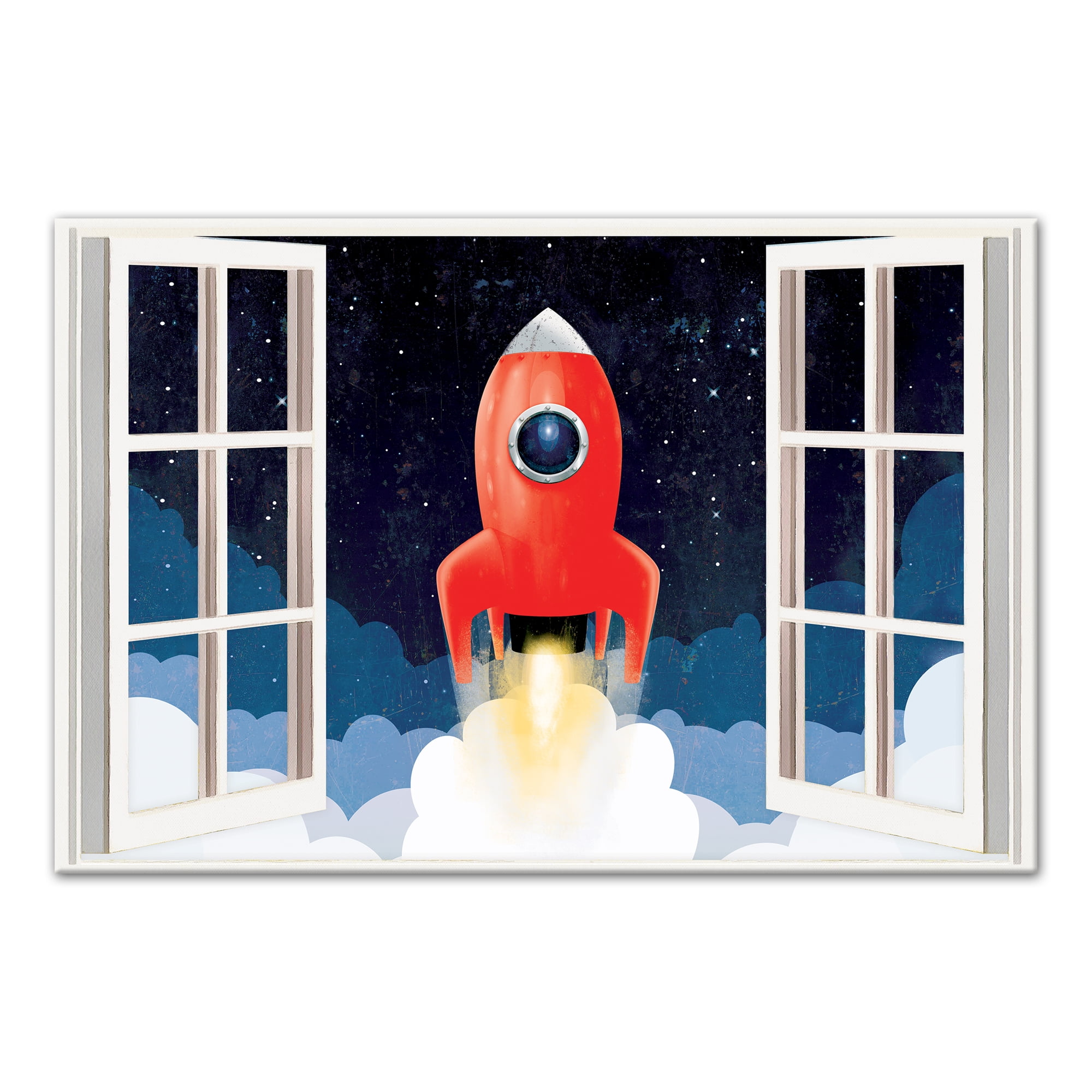 Creative Products Rocket Ship Window 32x48 Canvas Wall Art - Walmart.com
