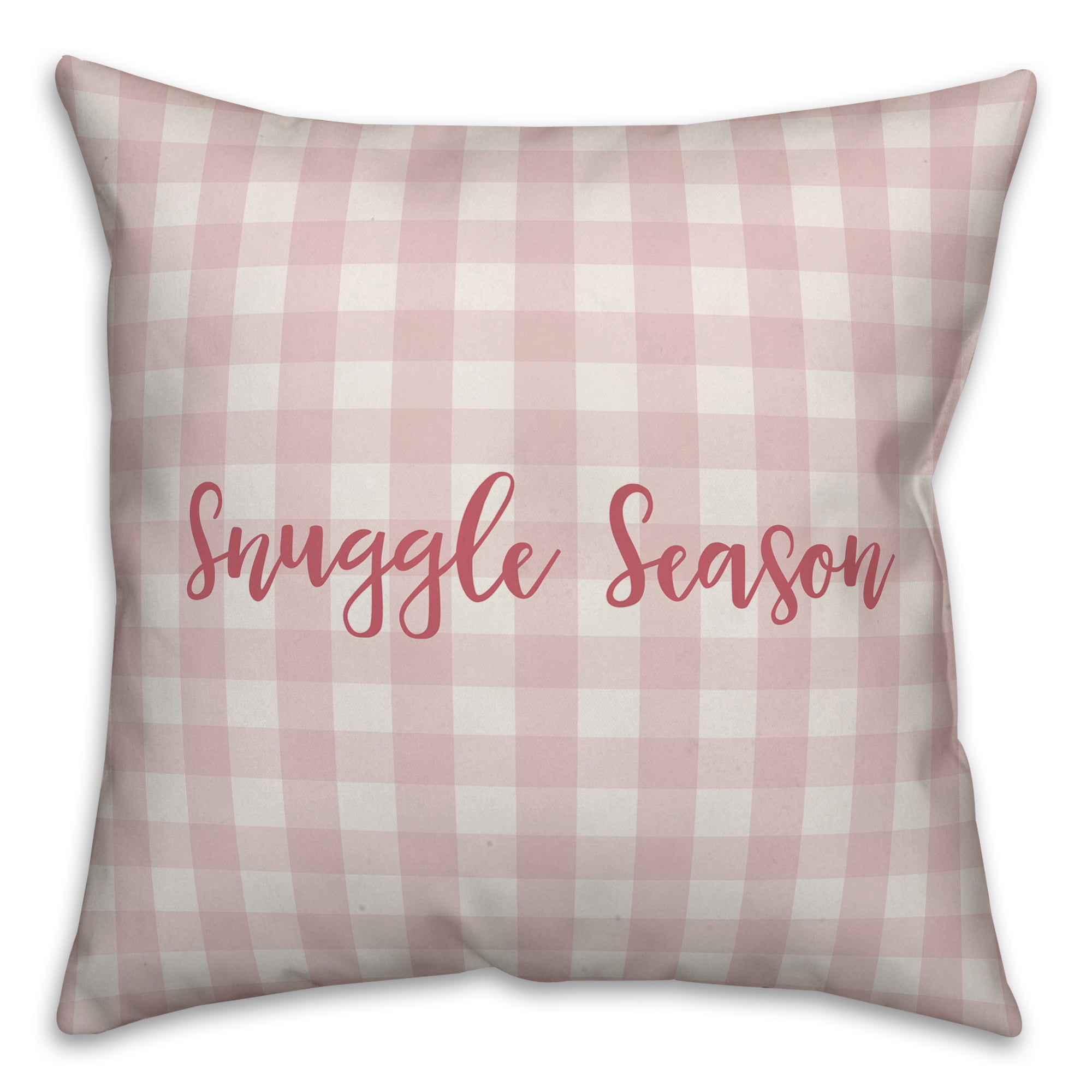 Creative Products Snuggle Season in Pink Text on Pink Plaid 16x16 Spun ...