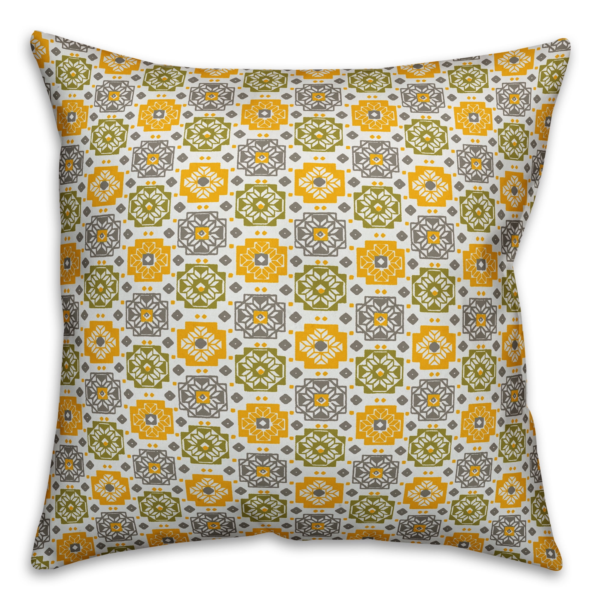 Creative Products Square Flowers in Yellow 20x20 Spun Poly Pillow ...