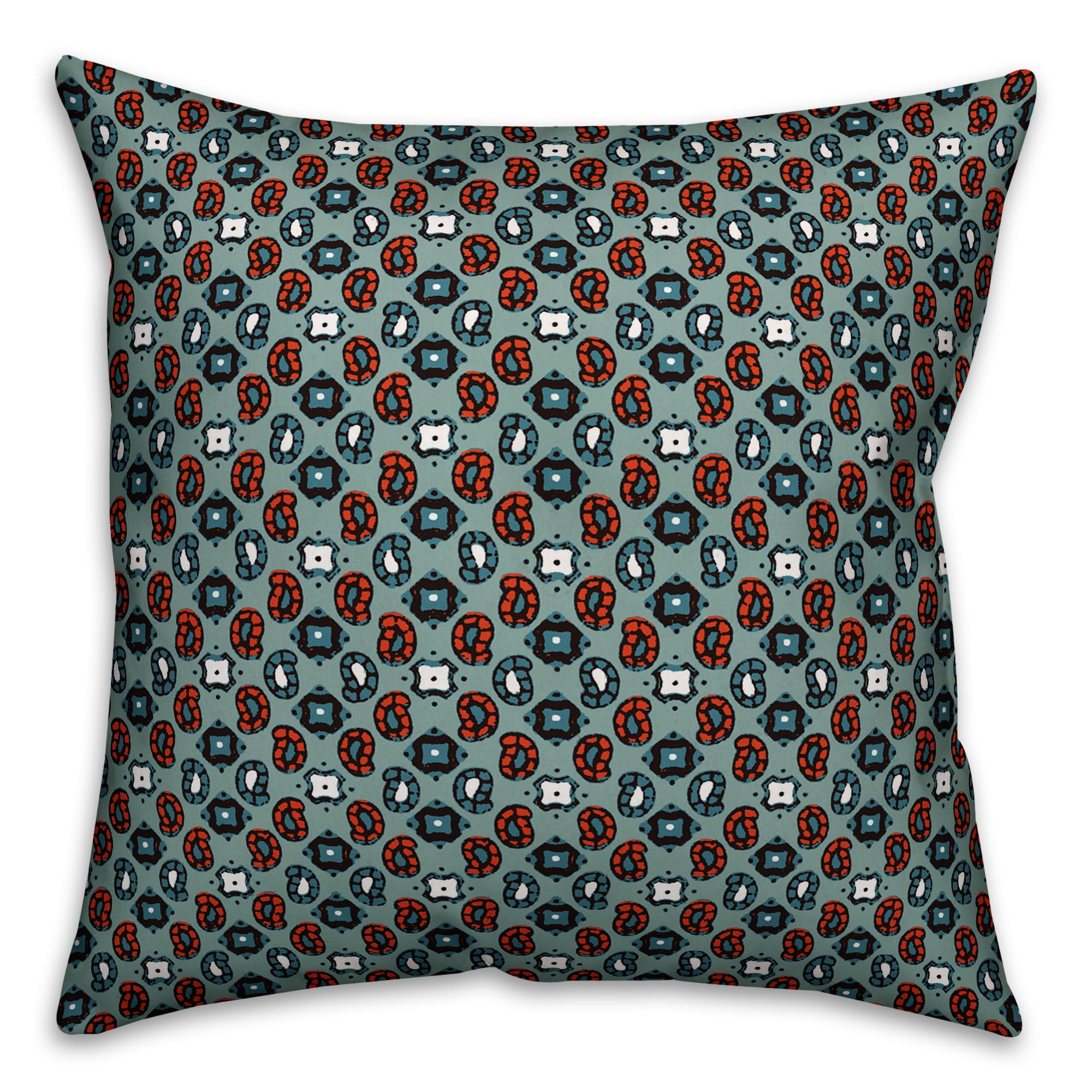 Creative Products Tiny Paisley Pattern in Blue 20x20 Spun Poly Pillow ...