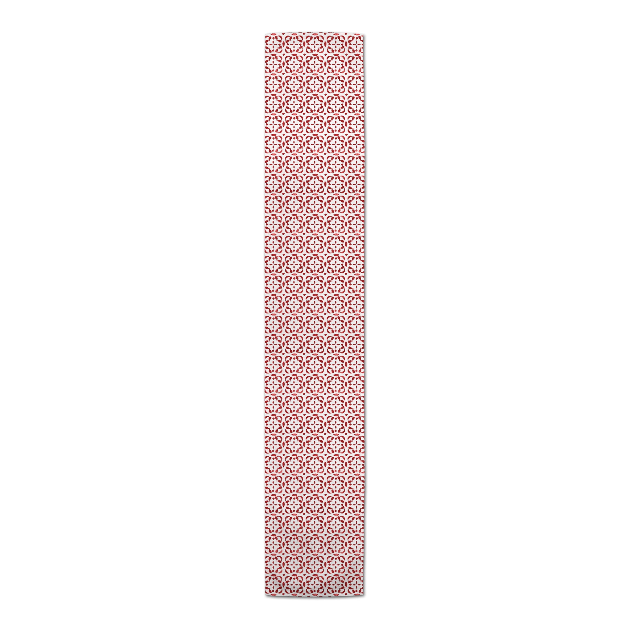 Creative Products Watercolor Tile Pattern Red 16x72 Poly Twill Table ...