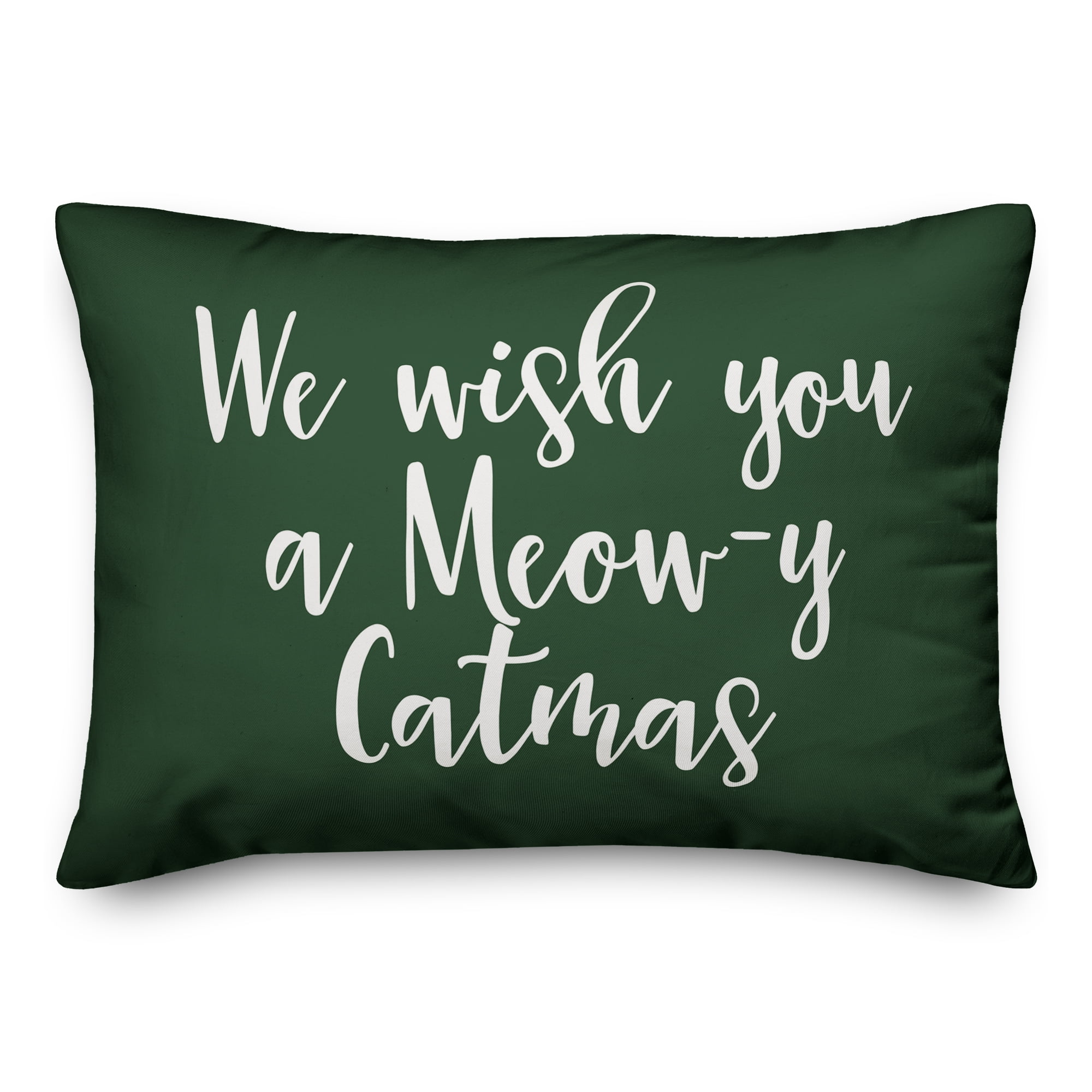Creative Products We Wish You A Meowy Catmas in Dark Green 14x20 Spun ...