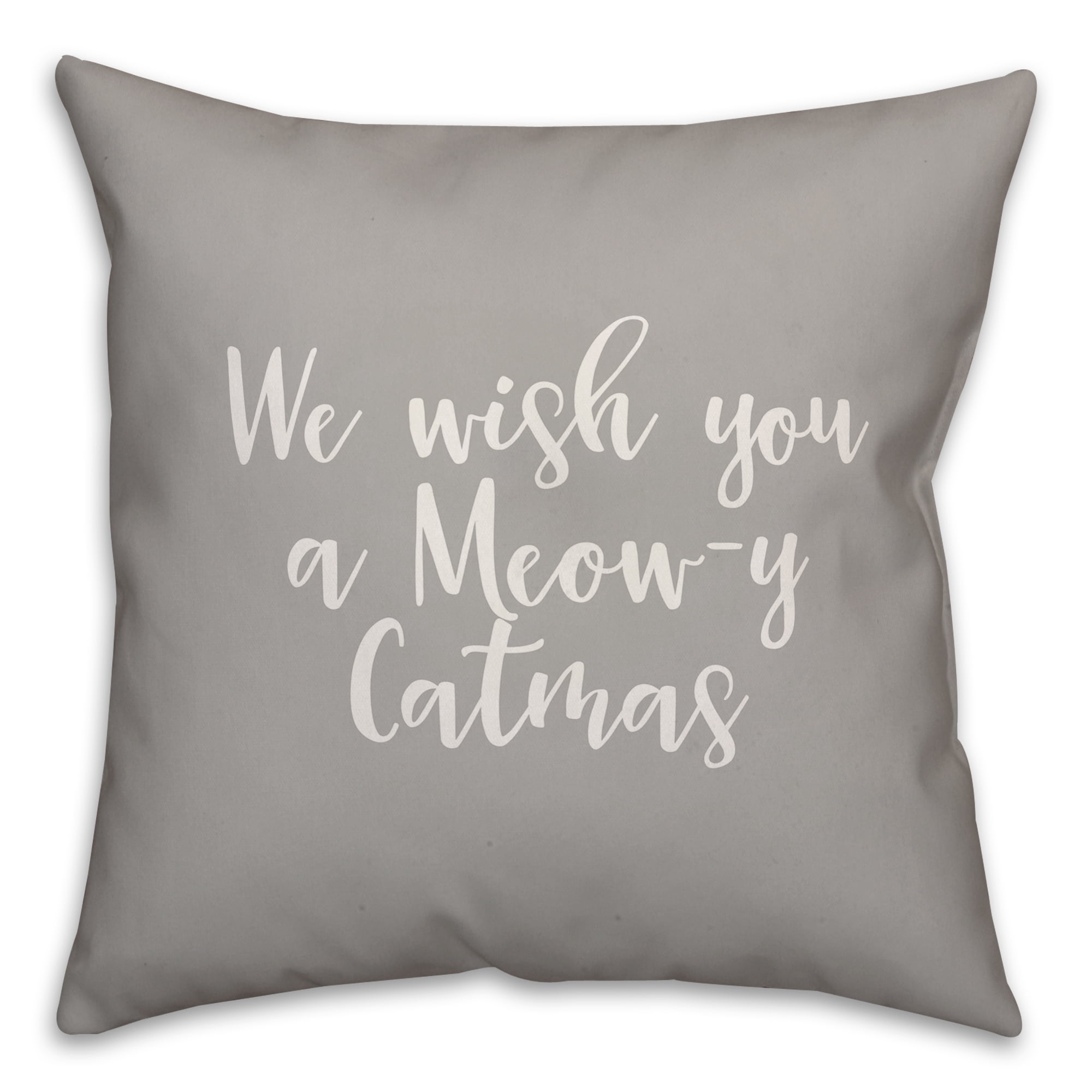 Creative Products We Wish You A Meowy Catmas in Gray 18x18 Spun Poly ...