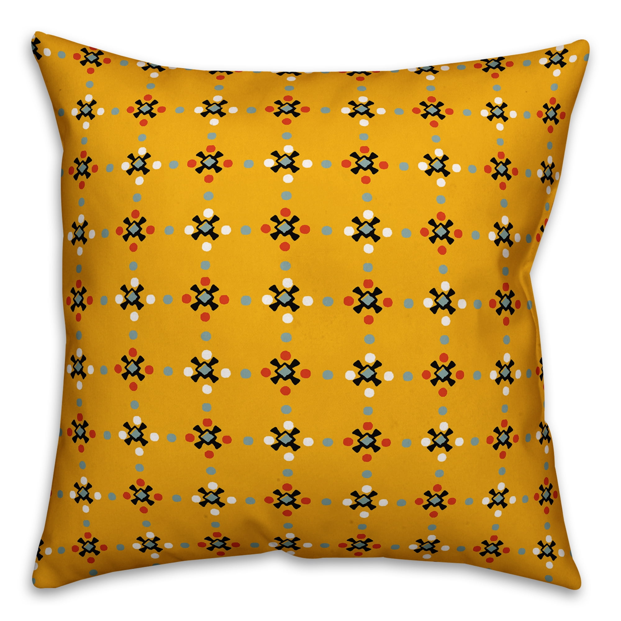 Creative Products Whimsical Folk Pattern in Yellow 20x20 Spun Poly ...