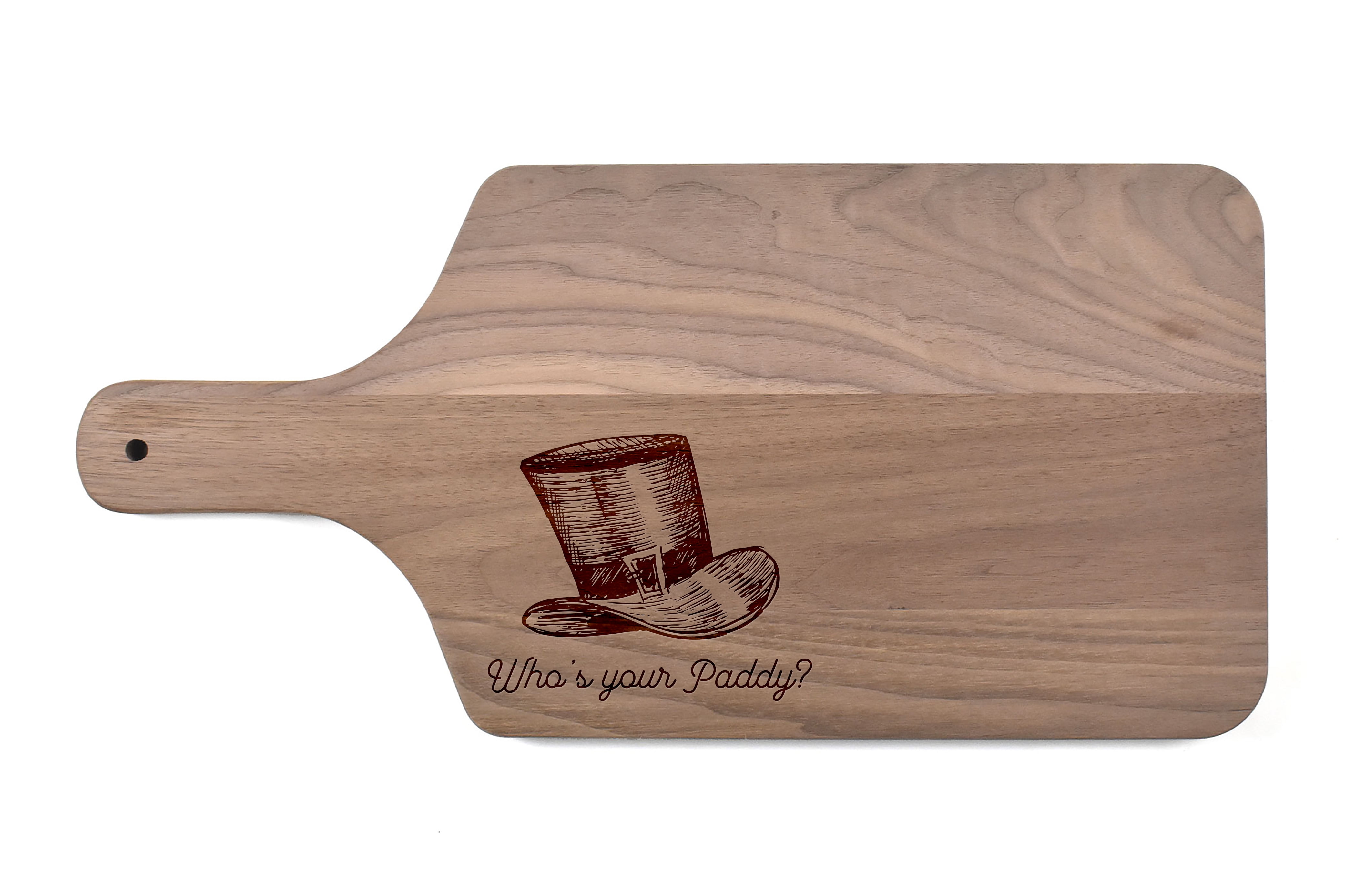 Creative Products Who's Your Paddy 17 x 8 Walnut Paddle Cutting Board ...