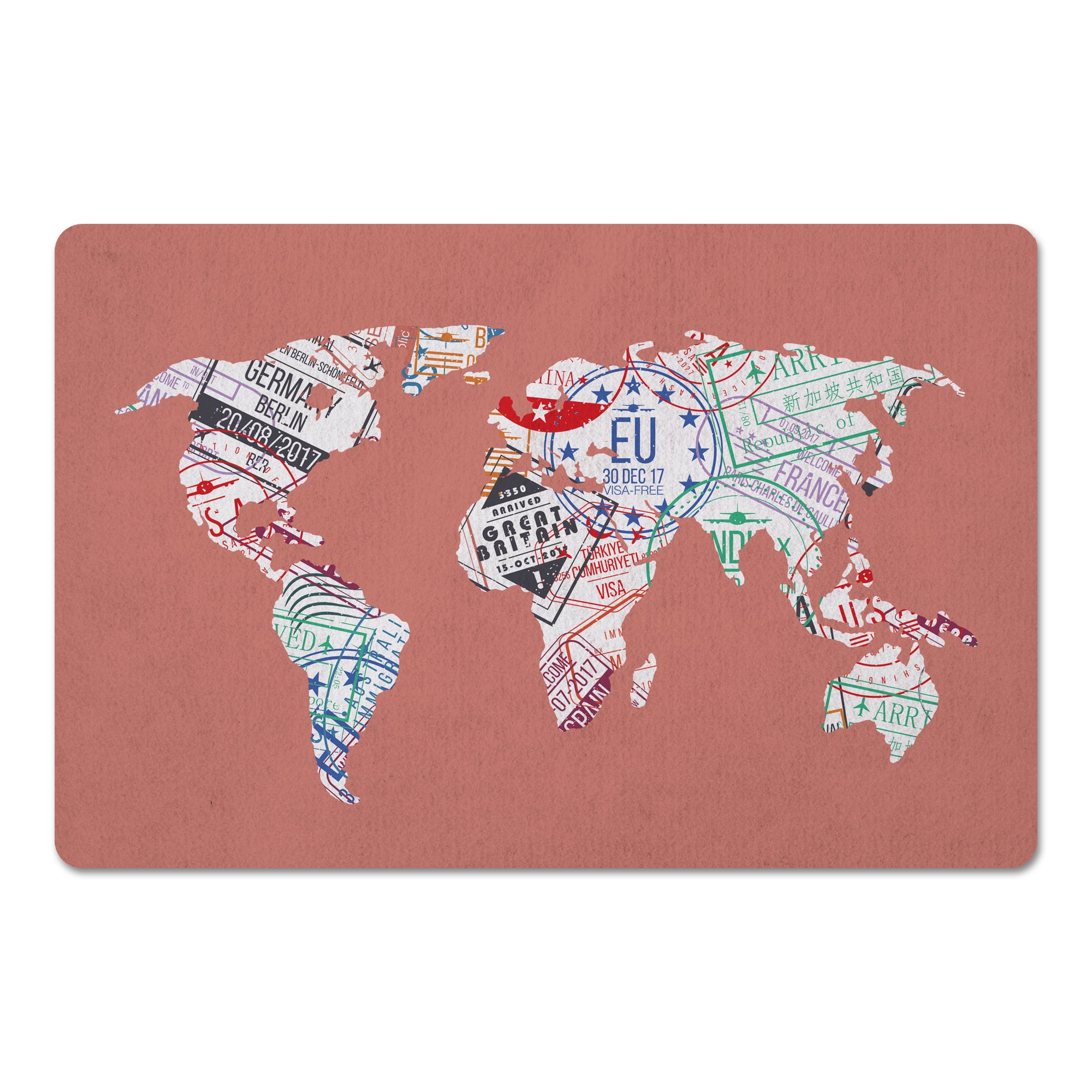 Creative Products World Map Stamps 18 x 27 Floor Mat - Walmart.com