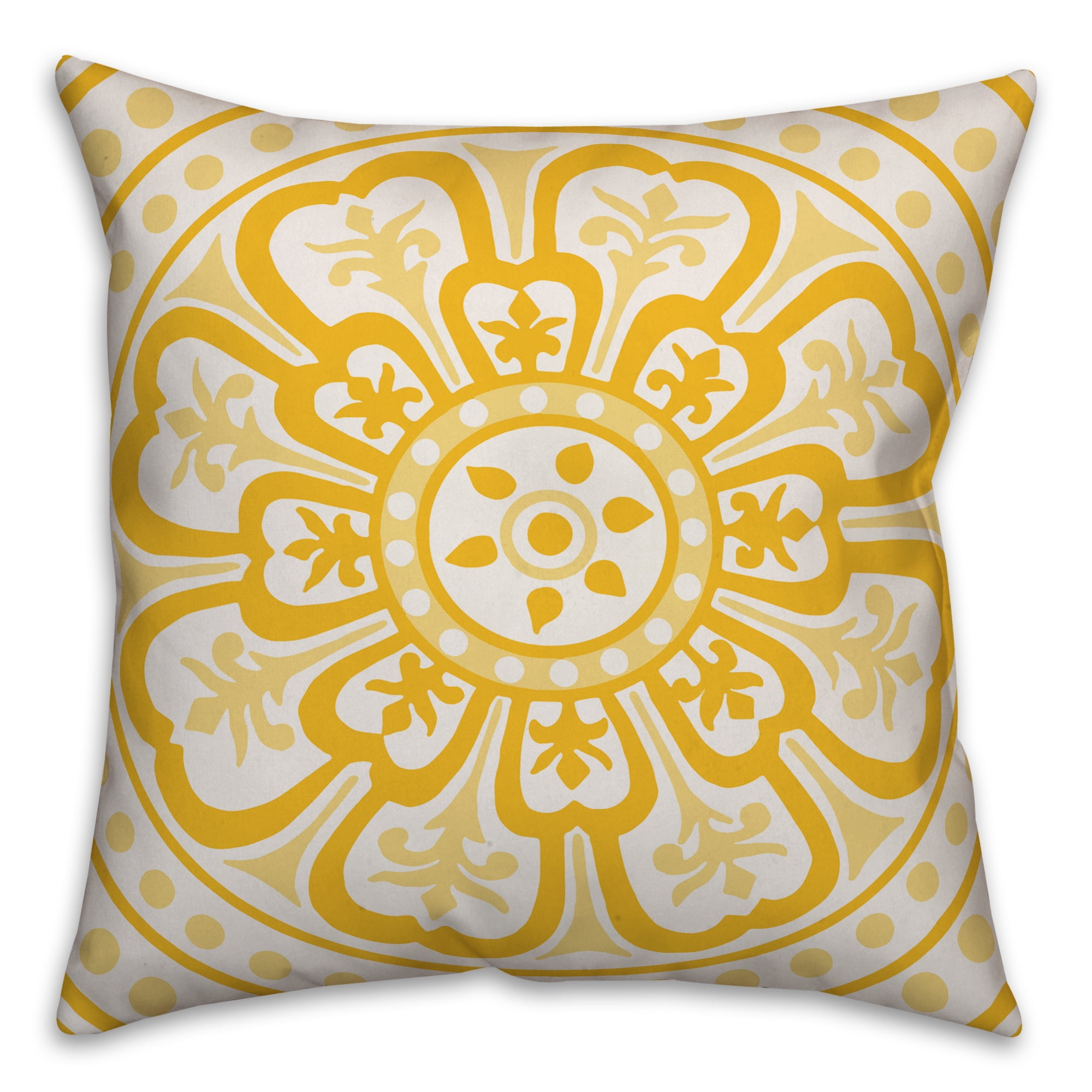 Creative Products Yellow Medallion 20x20 Spun Poly Pillow - Walmart.com