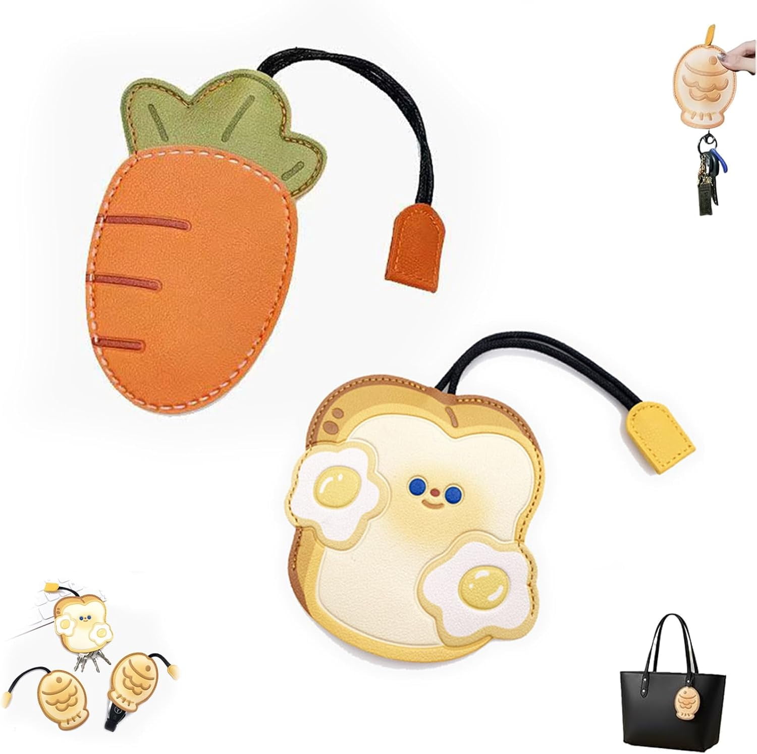 Creative Pull-Out Key Pouch, Cute PU Leather Holder Case, Leather ...