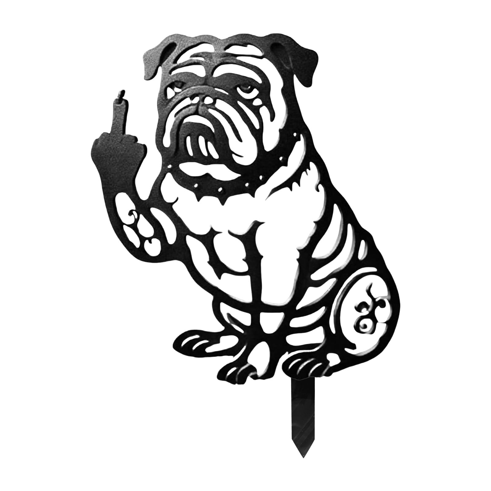 Creative Puppy Metal Garden Decor,Middle Finger Puppy Flipping Off ...