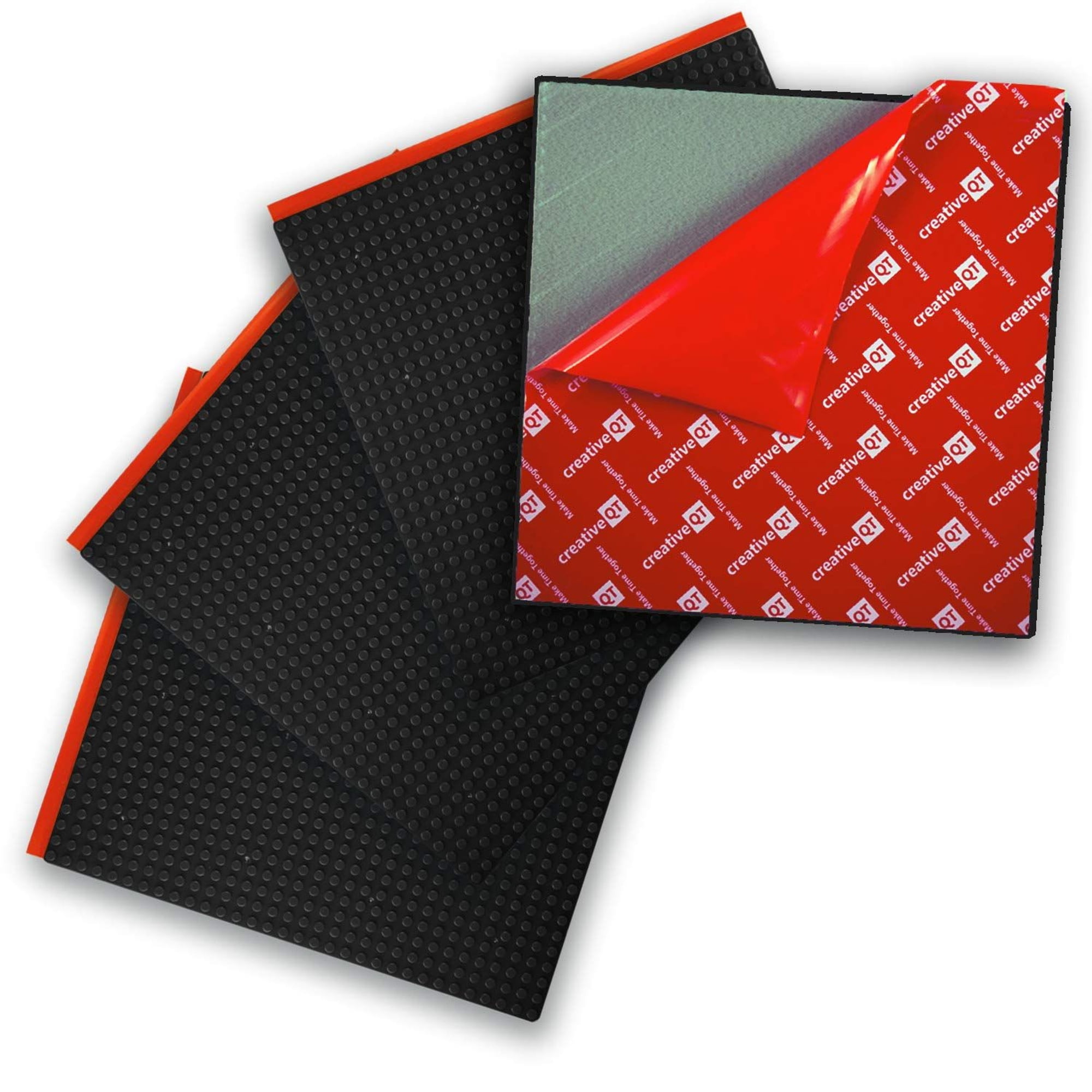 Creative QT MakerBase, Black, 4 Pack, 10”x10” Peel-and-Stick Toy ...