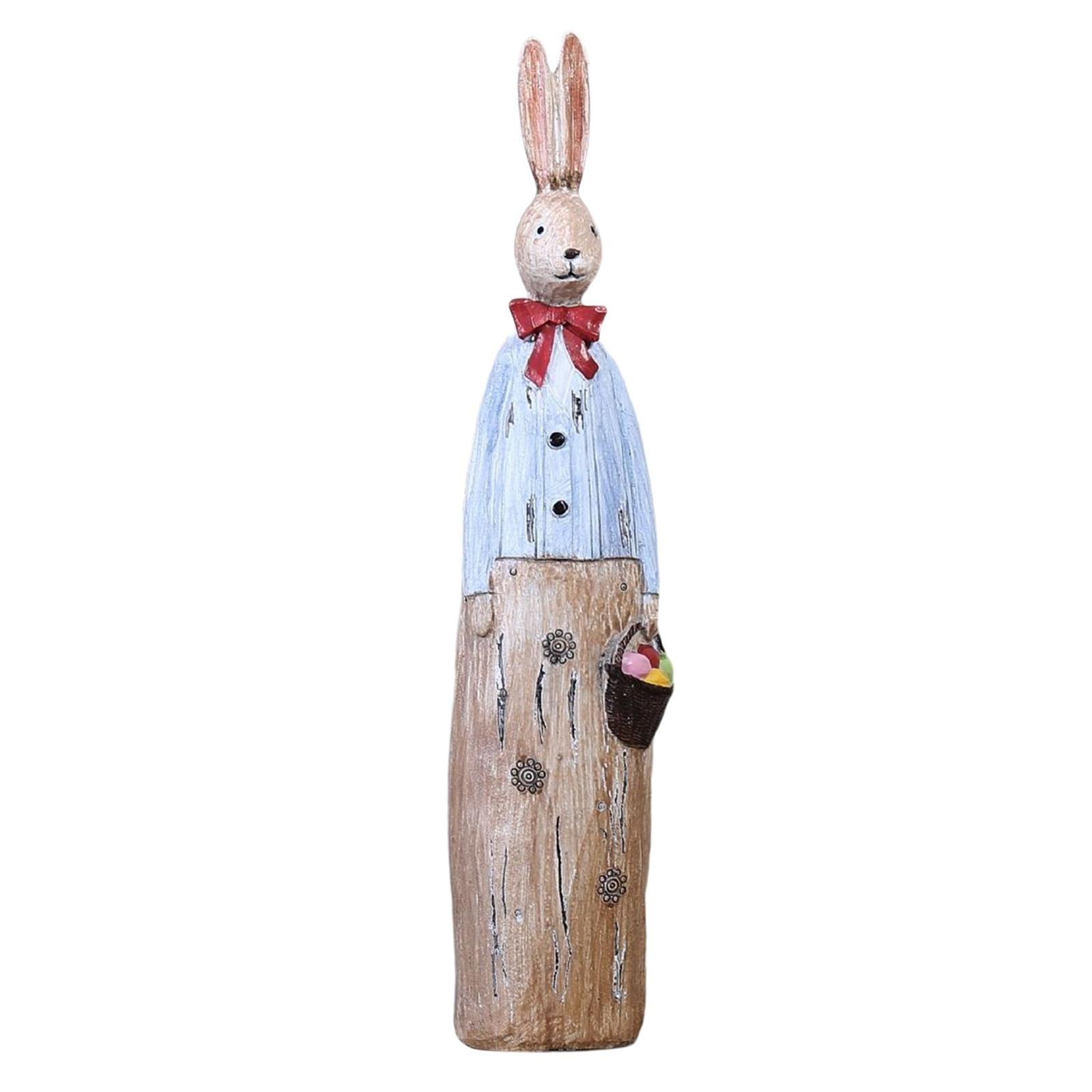 Creative Rabbit Statue Craft Ornament Bunny for Home Shop Office Easter ...