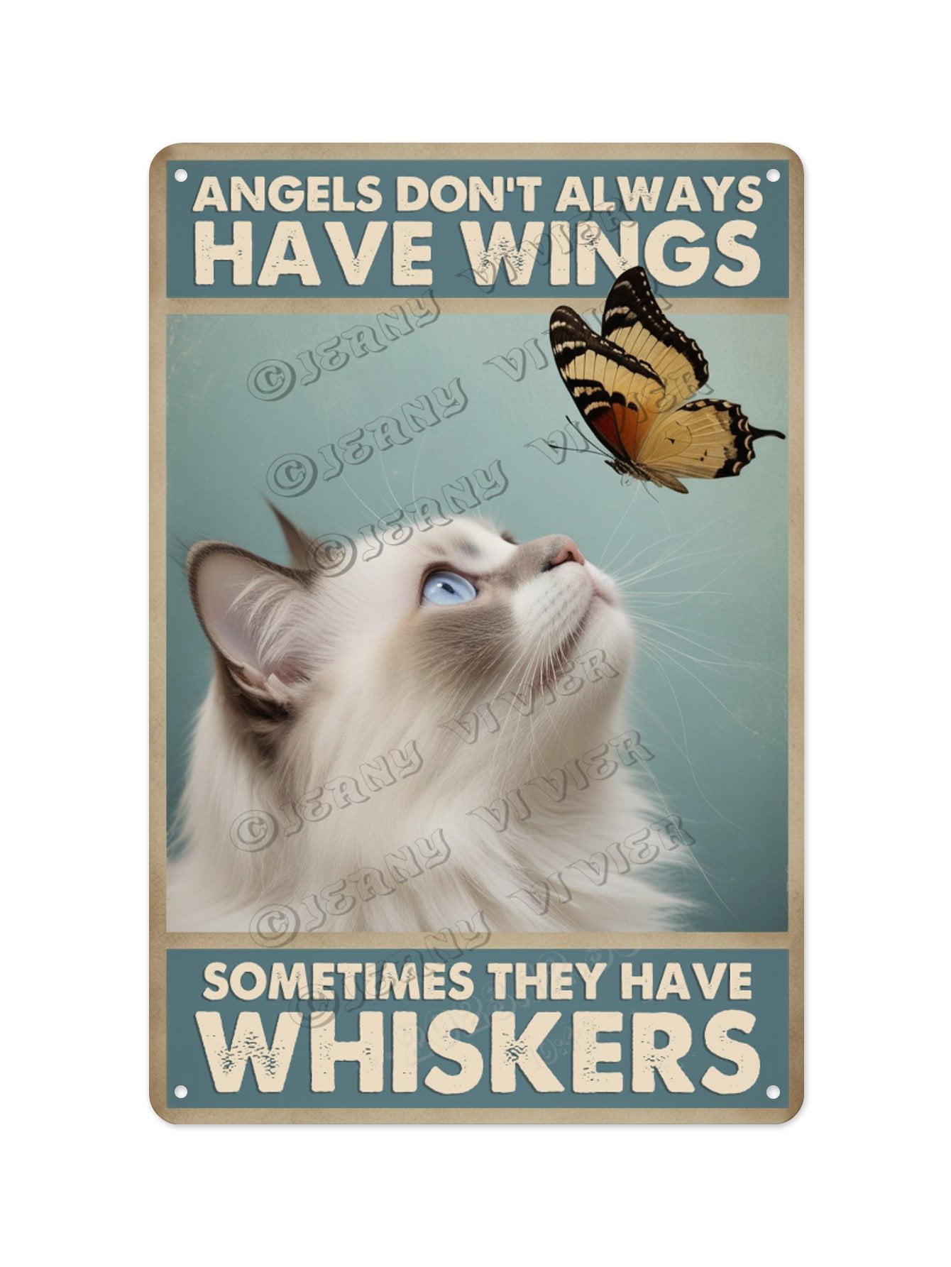 Creative Ragdoll Cat Decor Aluminum Sign, Angel Always Don't Have Wings ...