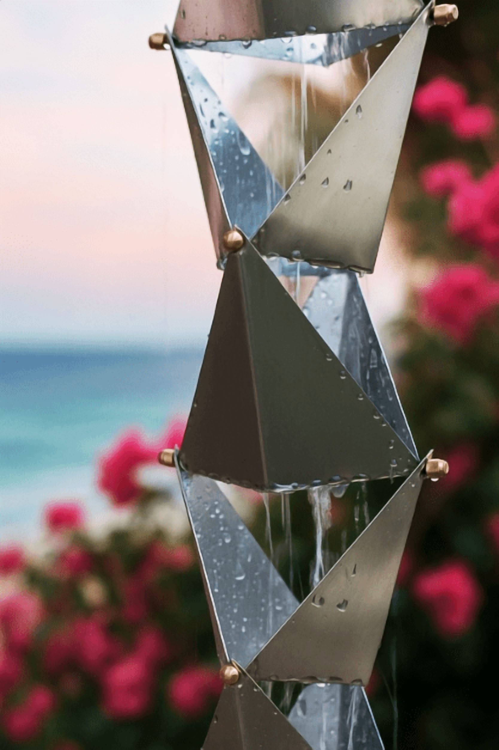 Creative Rain Solutions 8 ft, Orikata Rain Chain, Large Cup, Heavy ...