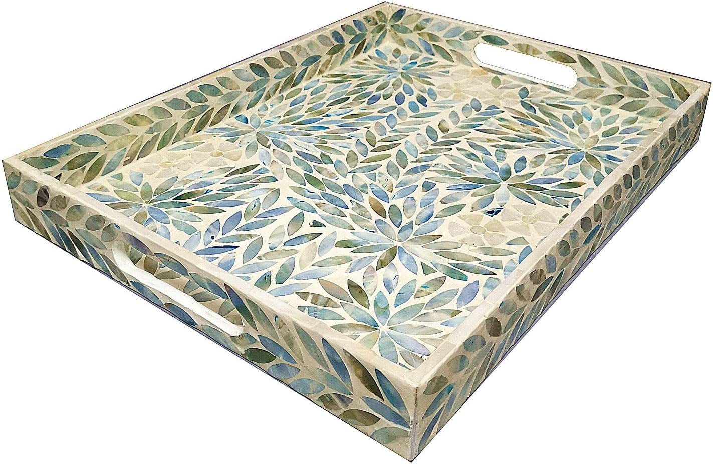 Creative Rectangular Mother of Pearl Severing Tray Lacquer Wooden ...