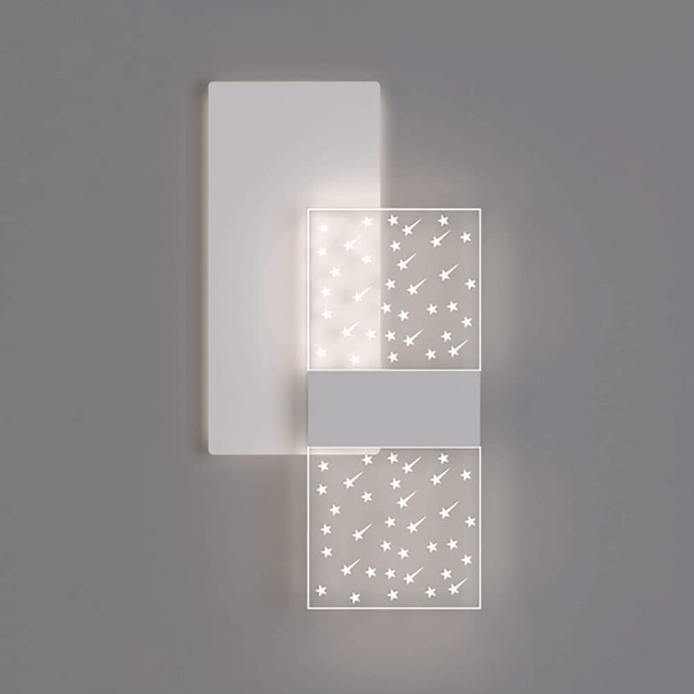 Creative Rectangular Wall Lamp White Metal Wall Light with Acrylic ...