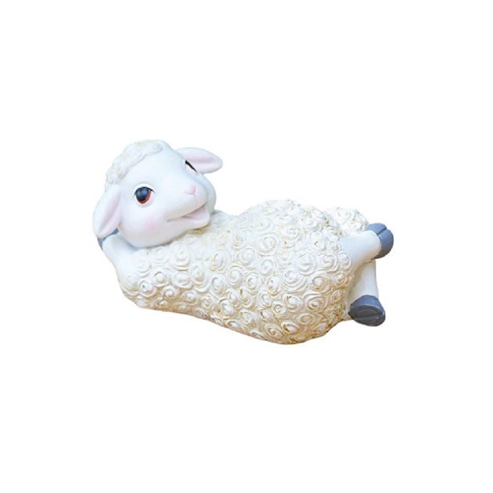 Creative Resin Craftsmanship, Leisurely Lamb Family Statue, Farm Statue ...