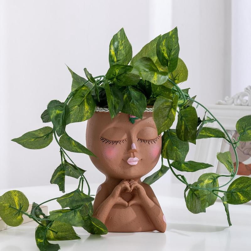 Creative Resin Flower Pot, Flower Vase with Drainage Hole, Summer ...