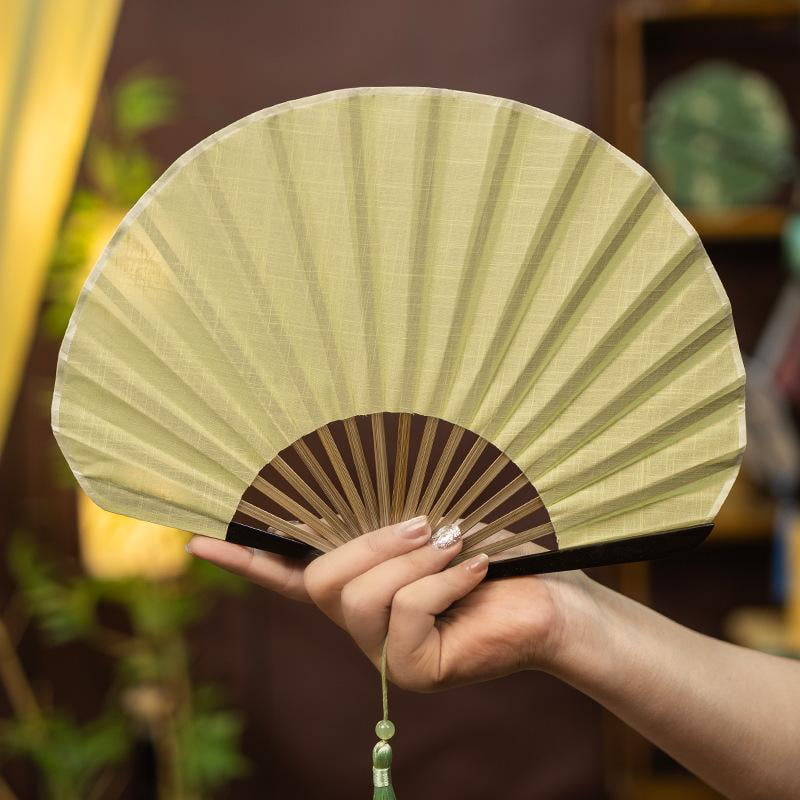 Creative Retro Mini Shell Fan Cotton Linen Chinese Style Folding Hand ...