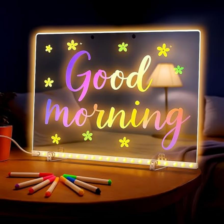 Creative Rewritable Acrylic LED Message Board,USB Rechargeable Light Up ...