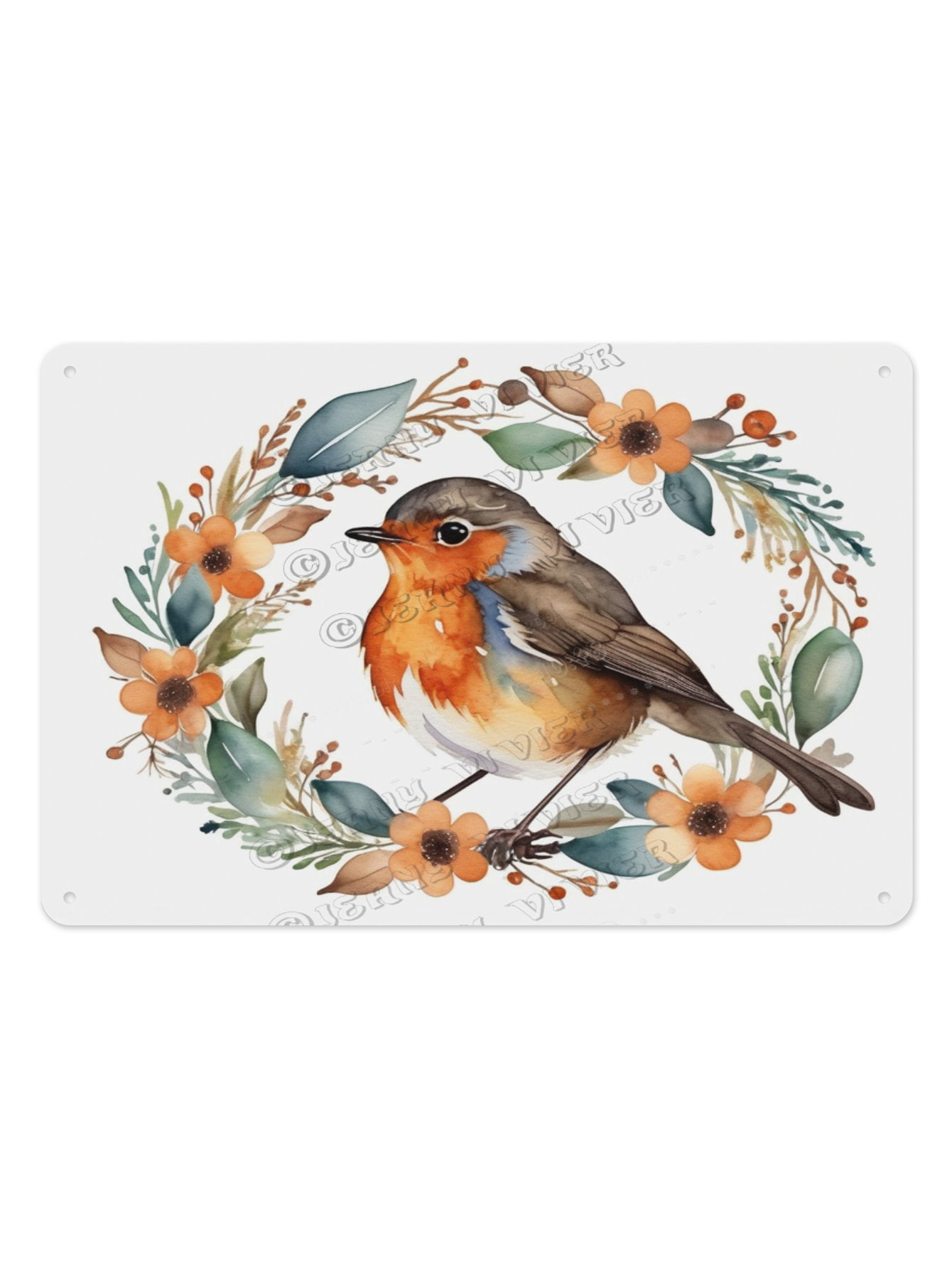 Creative Robin Bird Aluminum Metal Sign, 12 x 16 Inches, Adds ...