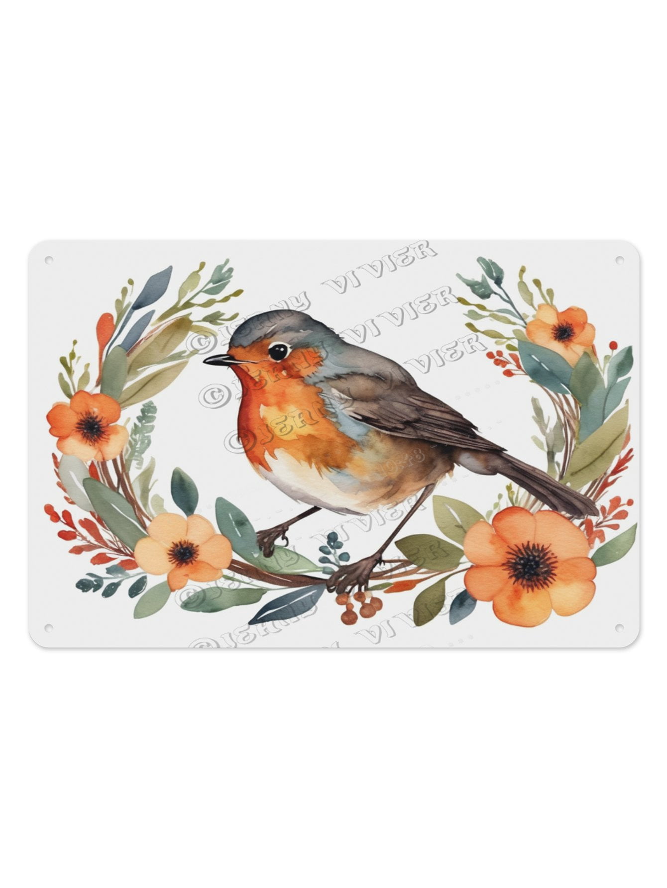 Creative Robin Bird Aluminum Metal Sign, 8 x 12 Inches, Perfect for ...