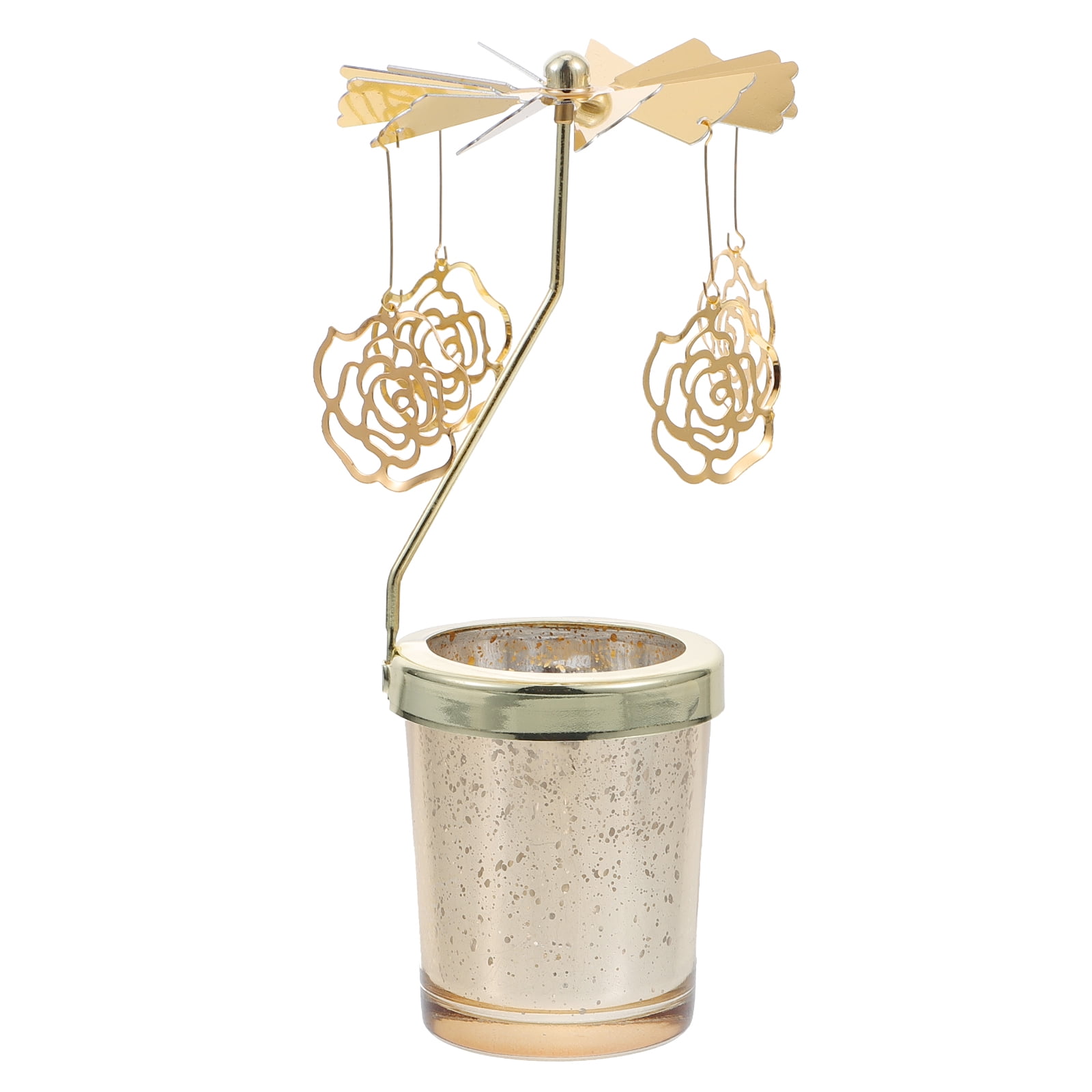 Creative Rotating Candleholder Rose Flower Candle Container Valentine's Day Decor - Walmart.com