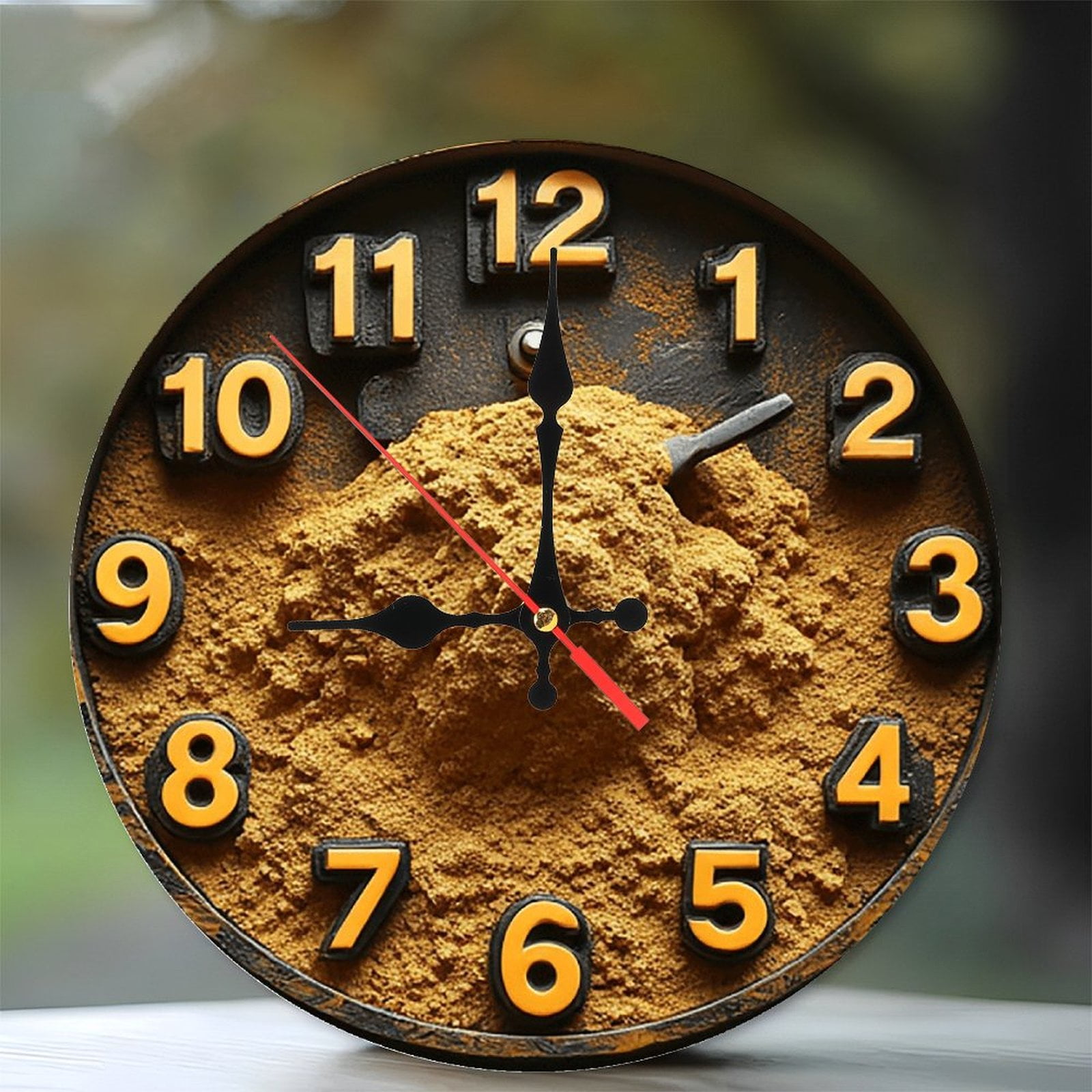 Creative Sand Clock Wall Clock Home Decor 10-Inch Silent Wooden Wall ...